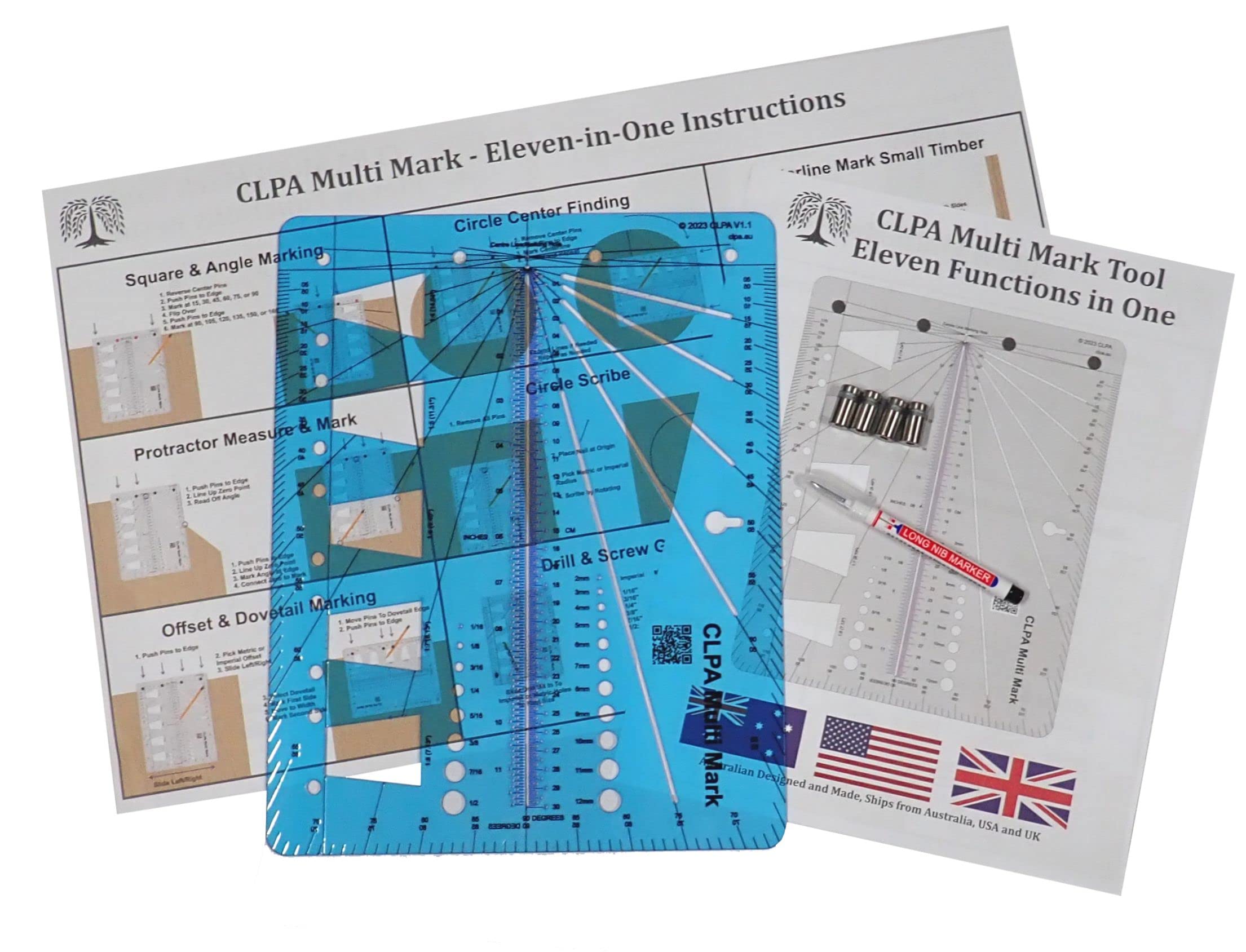 CLPA Multi Mark Tool - Can be a Square, Angle Marker, Protractor ...