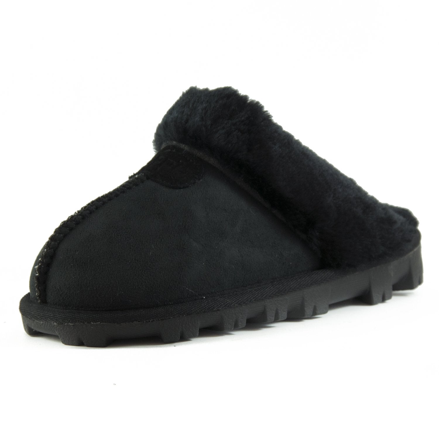 CLPP'LI Womens Slip On Faux Fur Warm Winter Mules, Fluffy Suede Comfy ...