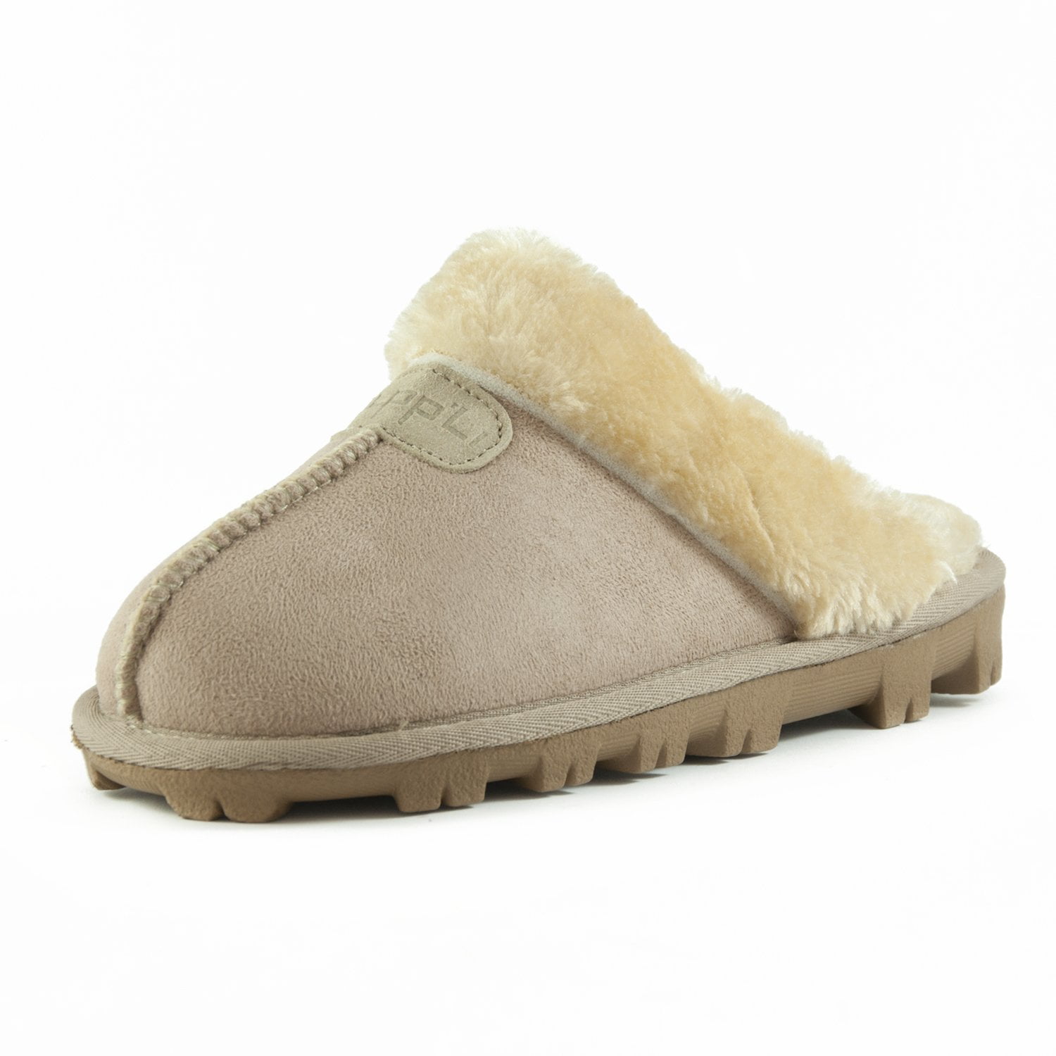 CLPP'LI Womens Slip on Faux Fur Warm Winter Mules Fluffy Suede Comfy ...