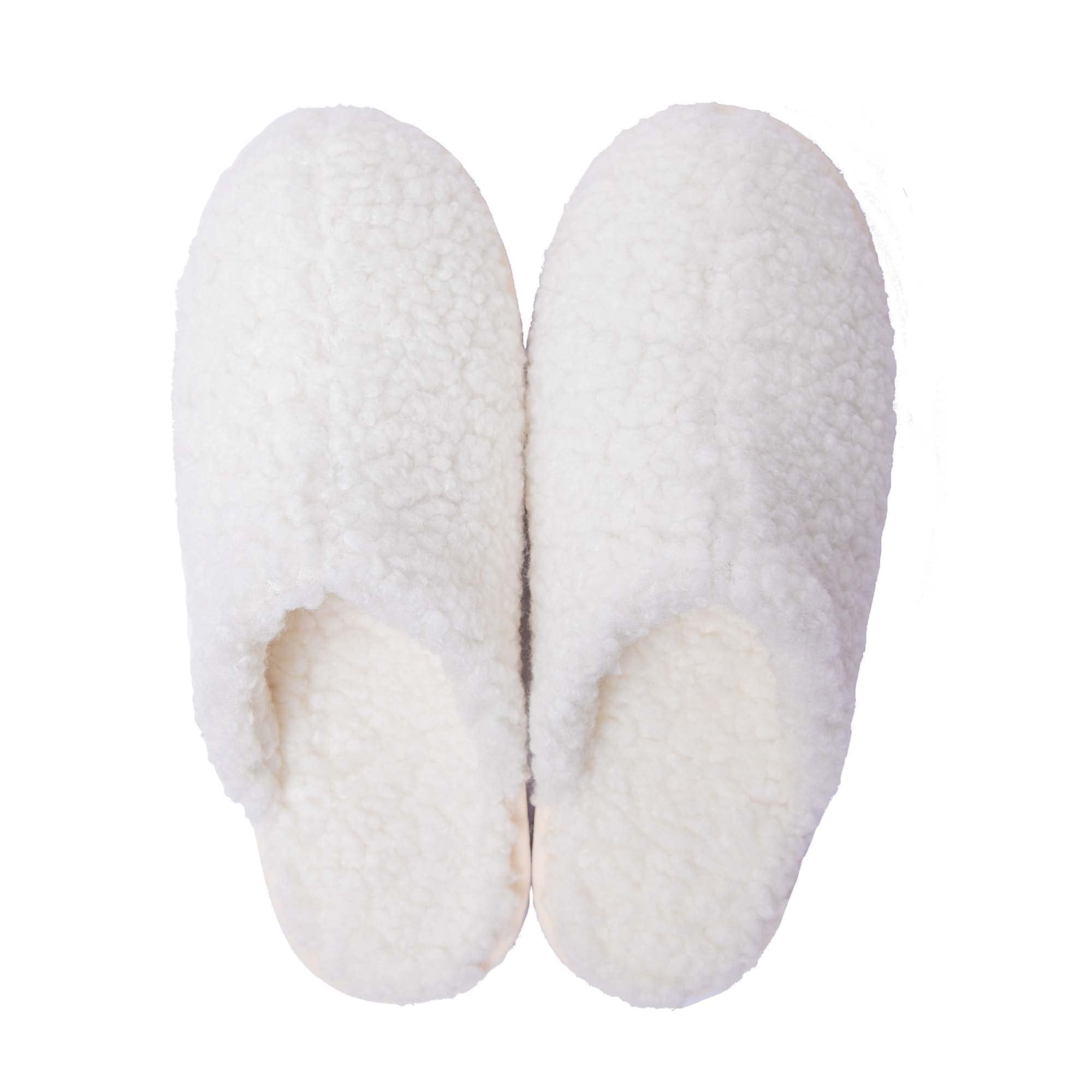 CLPP'LI Womens Slip on Fuzzy House Slippers - White - 7 - Walmart.com
