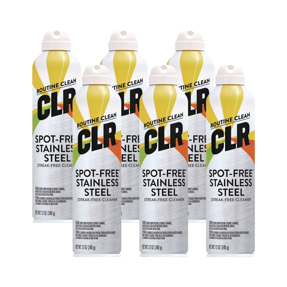 CLR Stainless Steel Cleaner Citrus 12oz Can 6/Carton CSS12 - Walmart ...