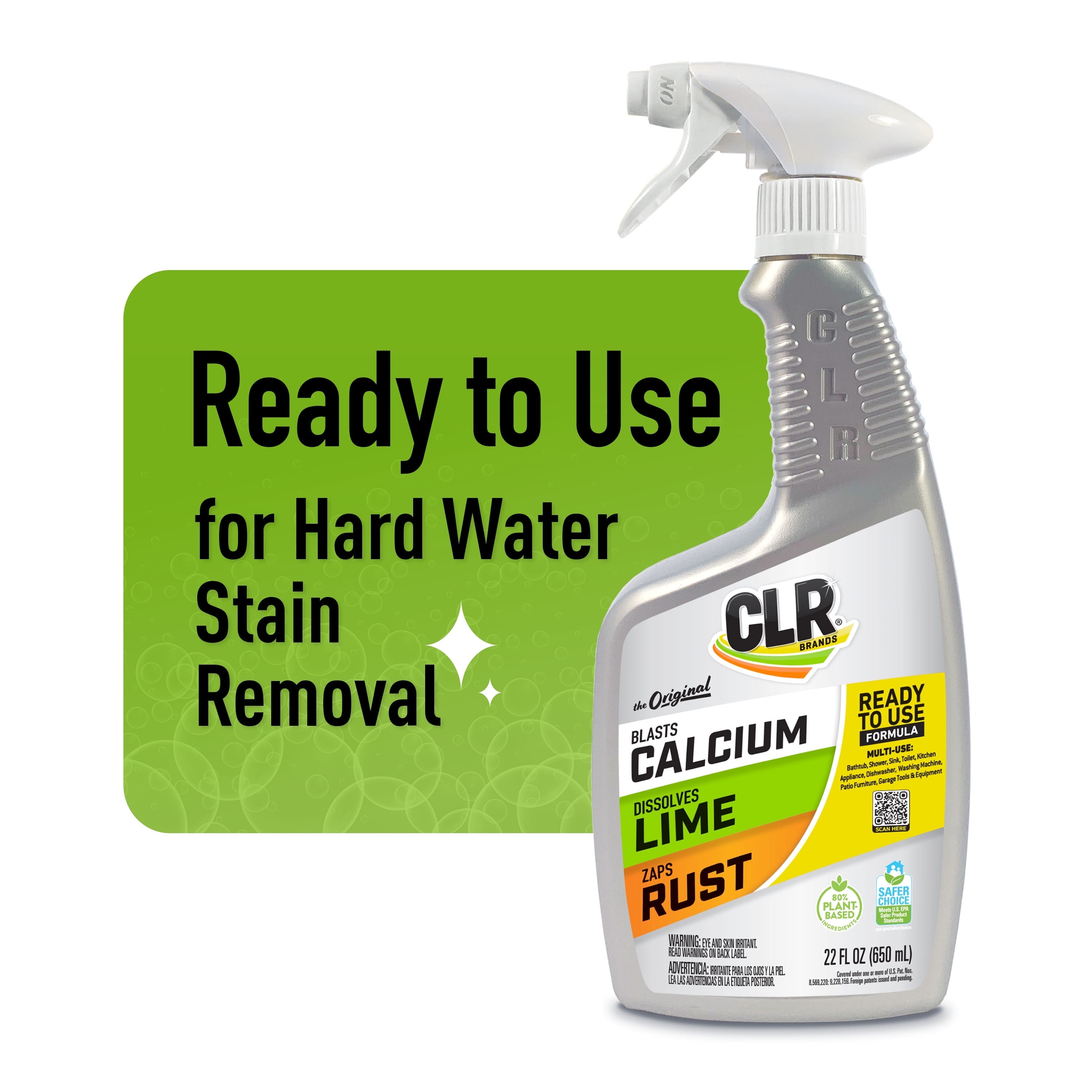CLR Calcium Lime and Rust Remover EPA Safer Choice 22 oz Spray ...
