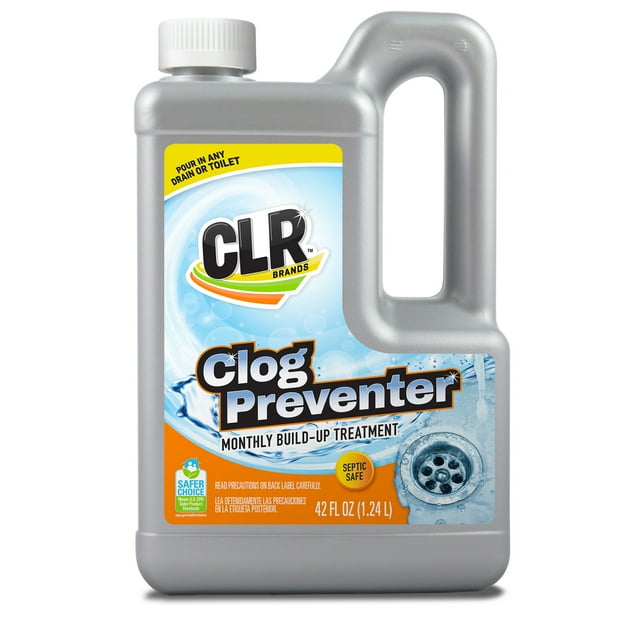 CLR Clog Preventer, Monthly Household Liquid Drain Opener and Care, 42 ...