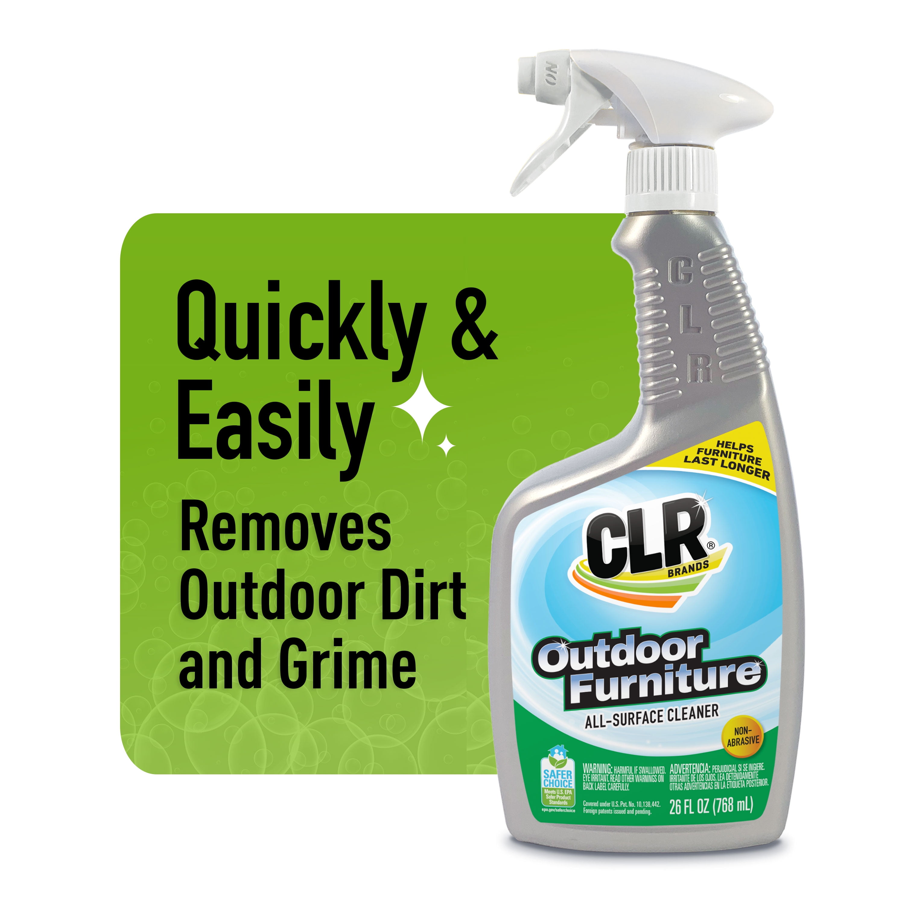 CLR, Outdoor Furniture Cleaner, 26 oz Spray Bottle, Multi-Surface Safe ...