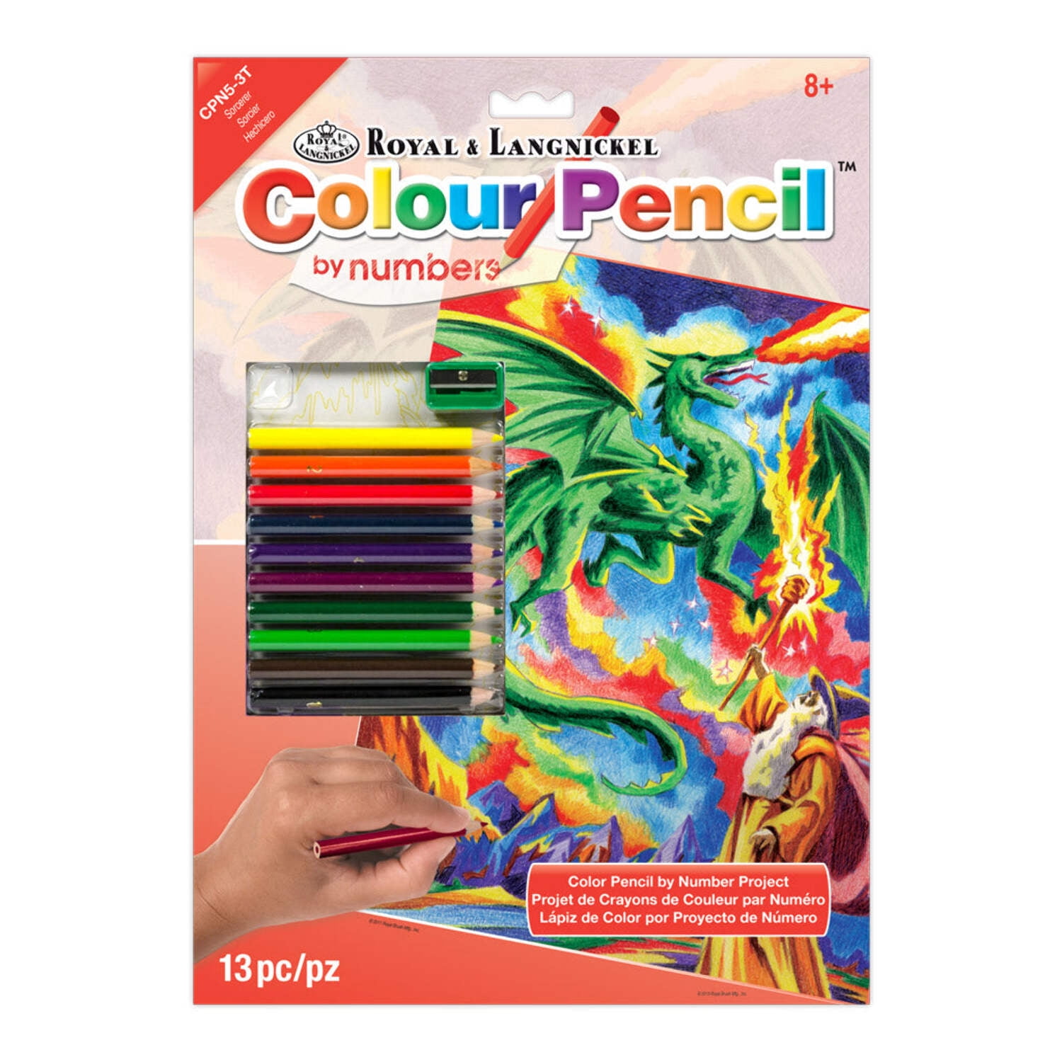 CPN5 | Colour Pencil by numbers™ 13pc 8.75" x 11.75" Sorcerer Project ...