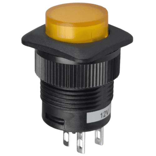 CLS-PC11A125S01Y Switch Push Button, Illum SPST 3A Yellow, RoHS ...