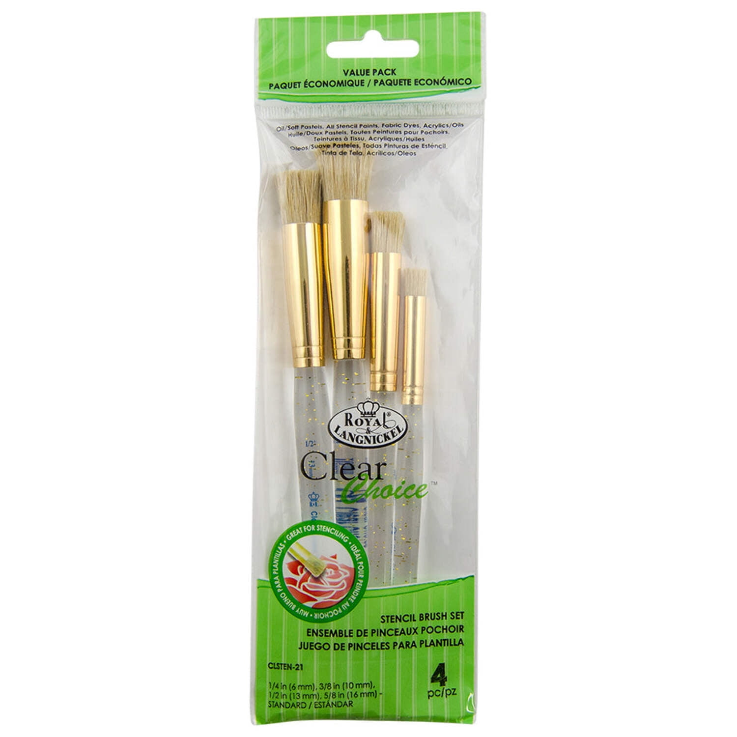 CLSTEN-21 | Clear Choice™ 4pc Standard Stencil Brush Set - Walmart.com