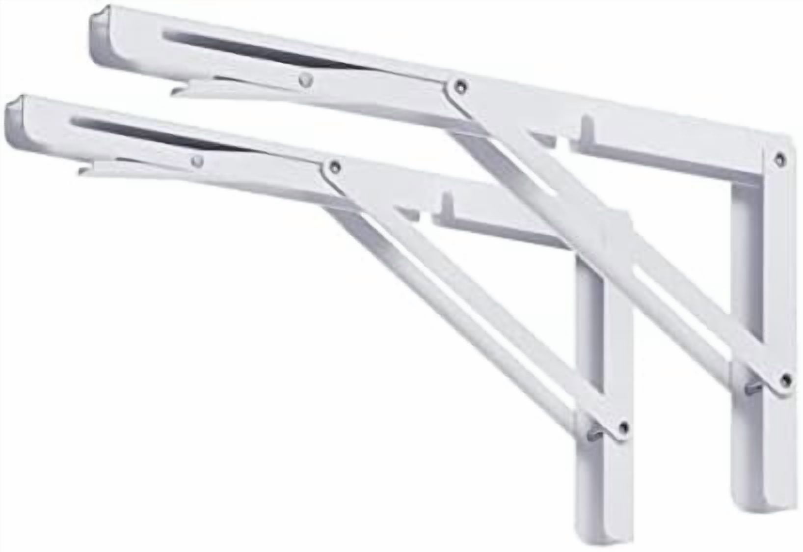 CLT 22" White Folding Shelf Brackets Max. Load 550 lb, Heavy Duty DIY ...