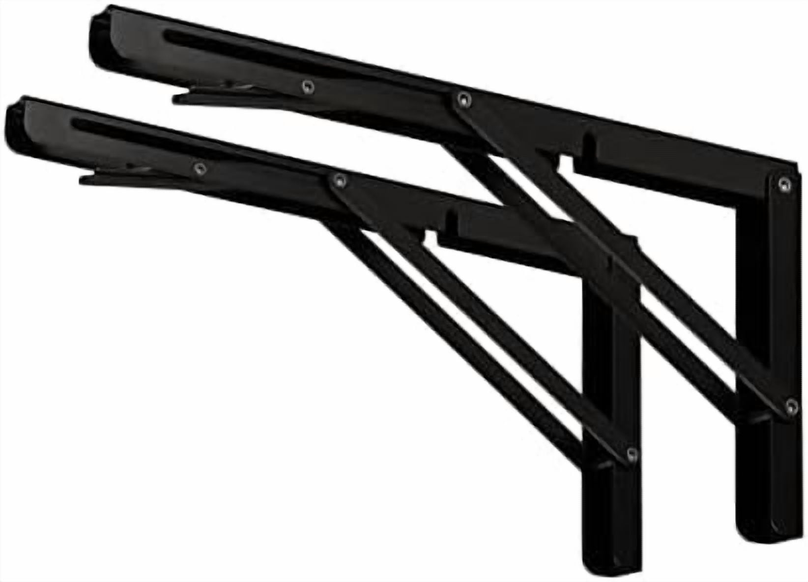 CLT 8" Black Folding Shelf Brackets Max. Load 220 lb, Heavy Duty DIY ...