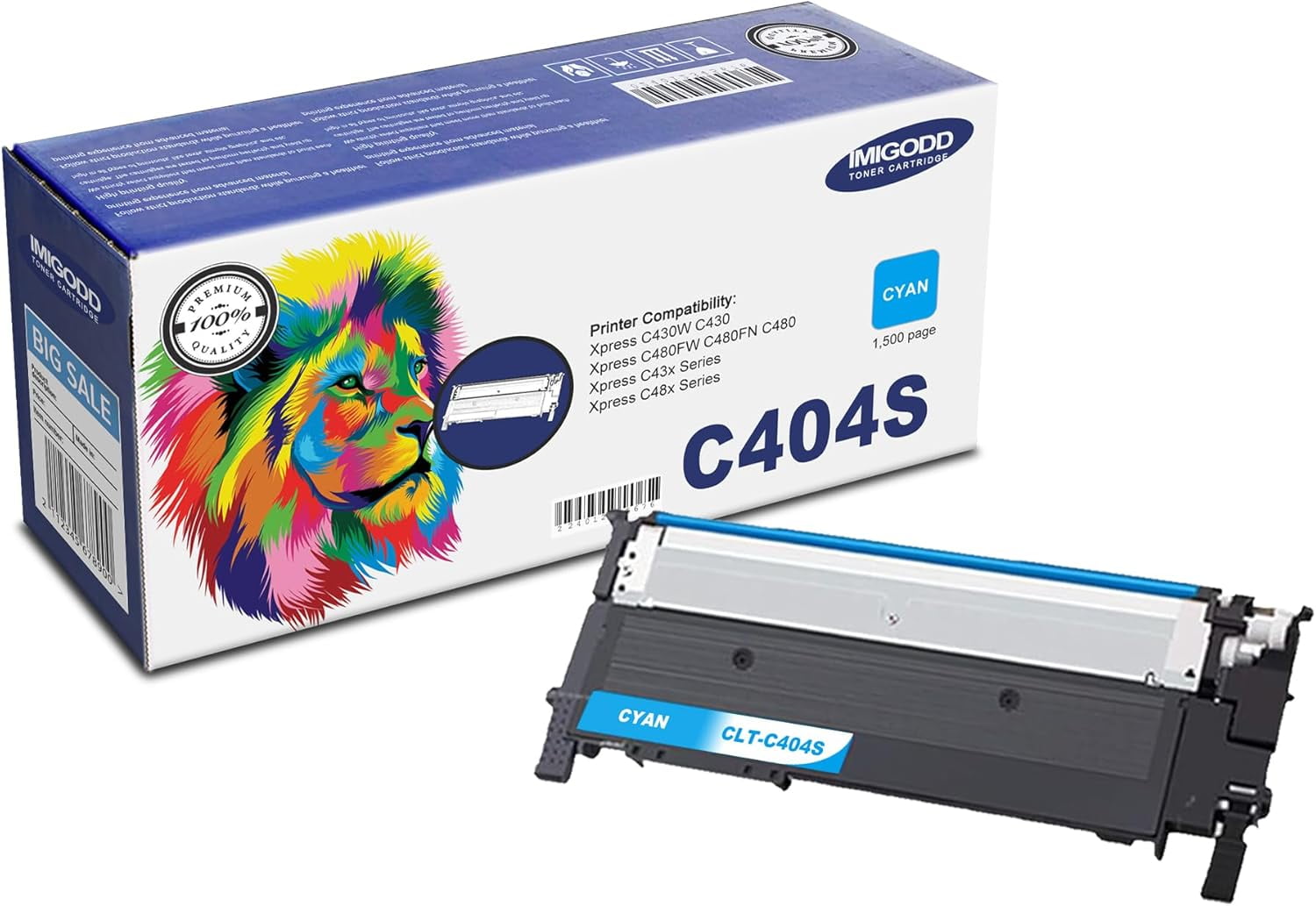 CLT-C404S Cyan Toner Cartridge (with Chip) Replacement Compatible for ...