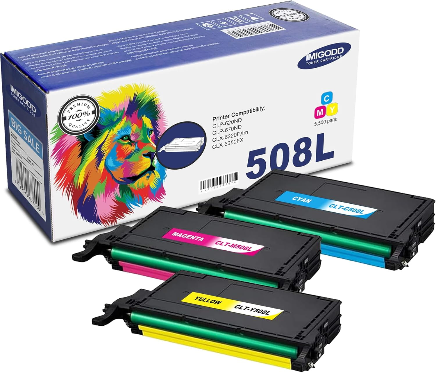 CLT-C508L M508L Y508L C/M/Y Toner Cartridge (with Chip) Replacement ...
