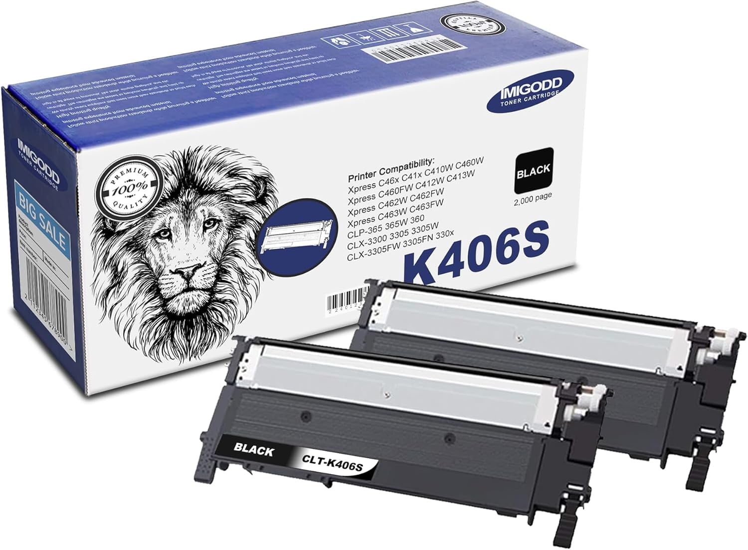 CLT-K406S Black Toner Cartridge (with Chip) Replacement Compatible for ...
