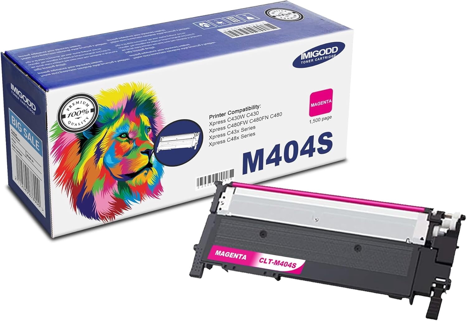 CLT-M404S Magenta Toner Cartridge (with Chip) Replacement Compatible ...
