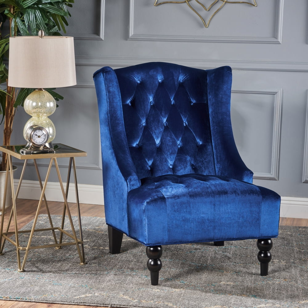 CLUB CHAIR, Tall Tufted Fabric Accent Chair, Vintage Club Seat for ...