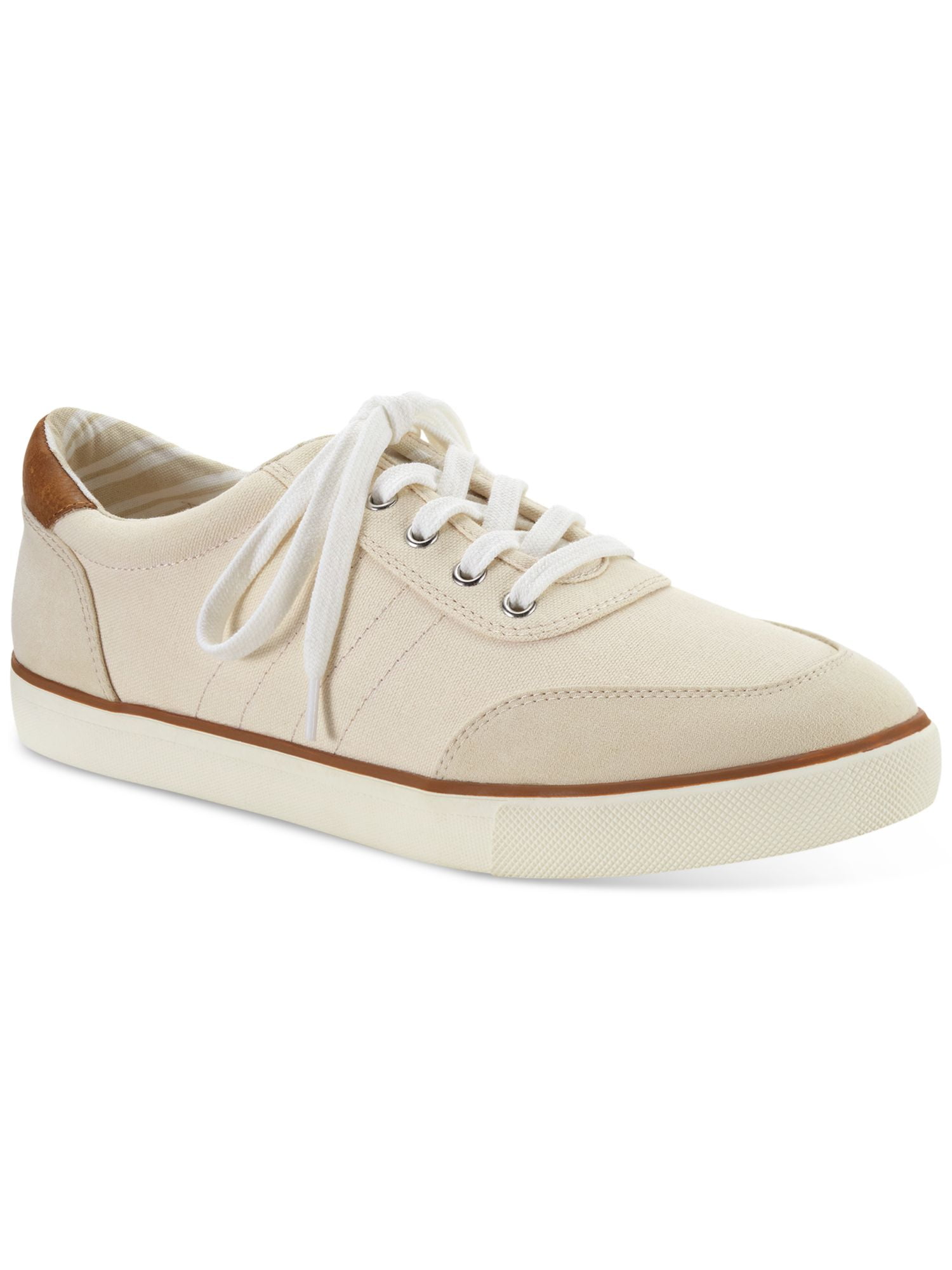 CLUBROOM Mens Beige Lightweight Cameron Round Toe Lace-Up Sneakers ...