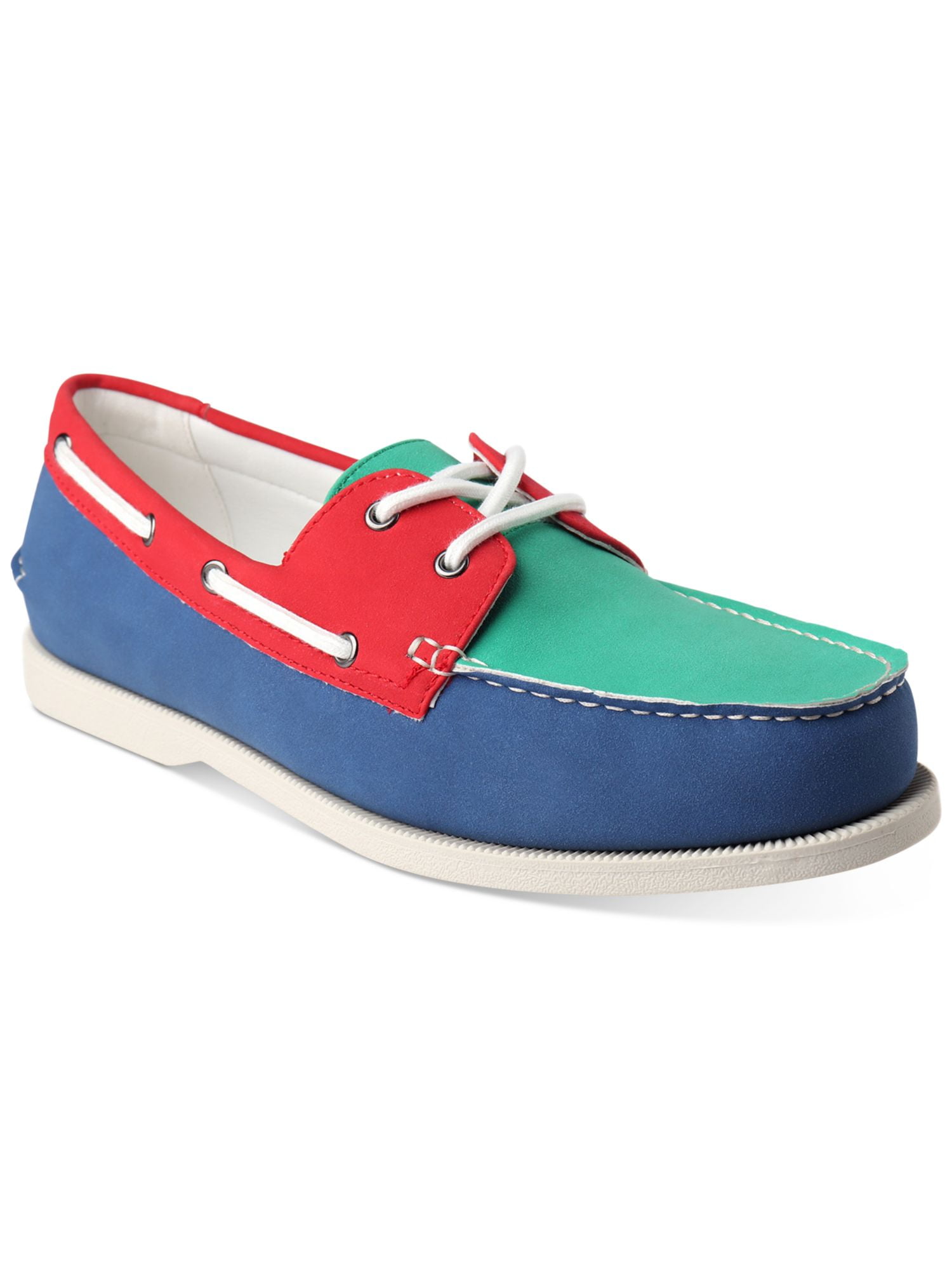 CLUBROOM Mens Green Color Block Comfort Elliot Round Toe Lace-Up Boat ...