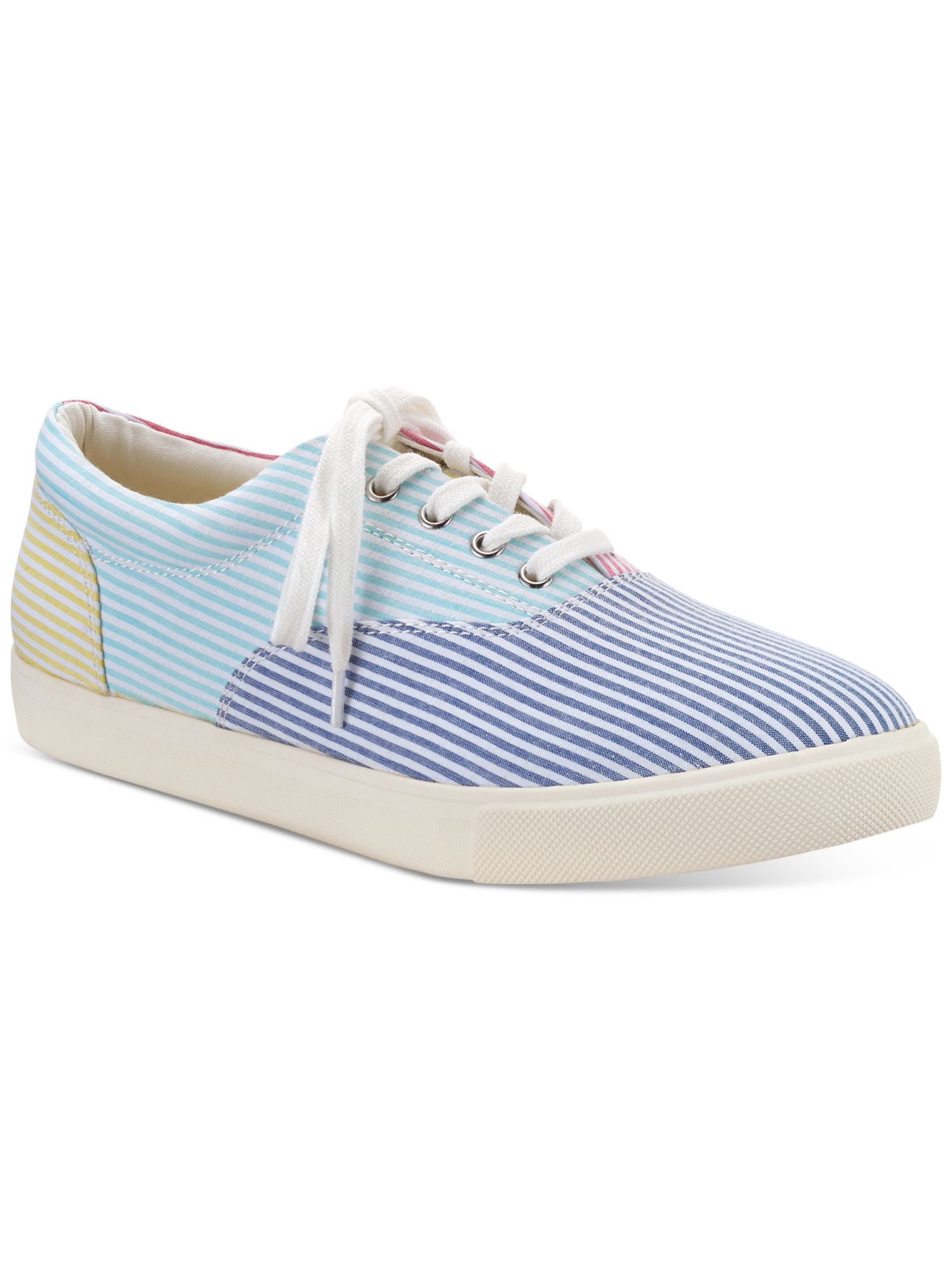 CLUBROOM Mens Blue Striped Color Block Padded Lance Round Toe Platform Lace-Up Sneakers 11 M ...