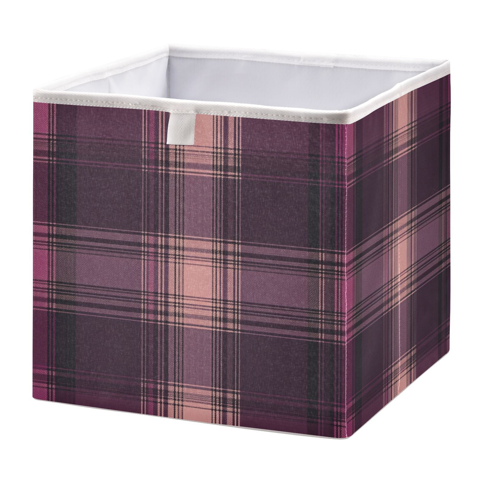 CLXMCS Country Tayberry Tartan 718 Storage Box, Fabric Cube Storage Box ...