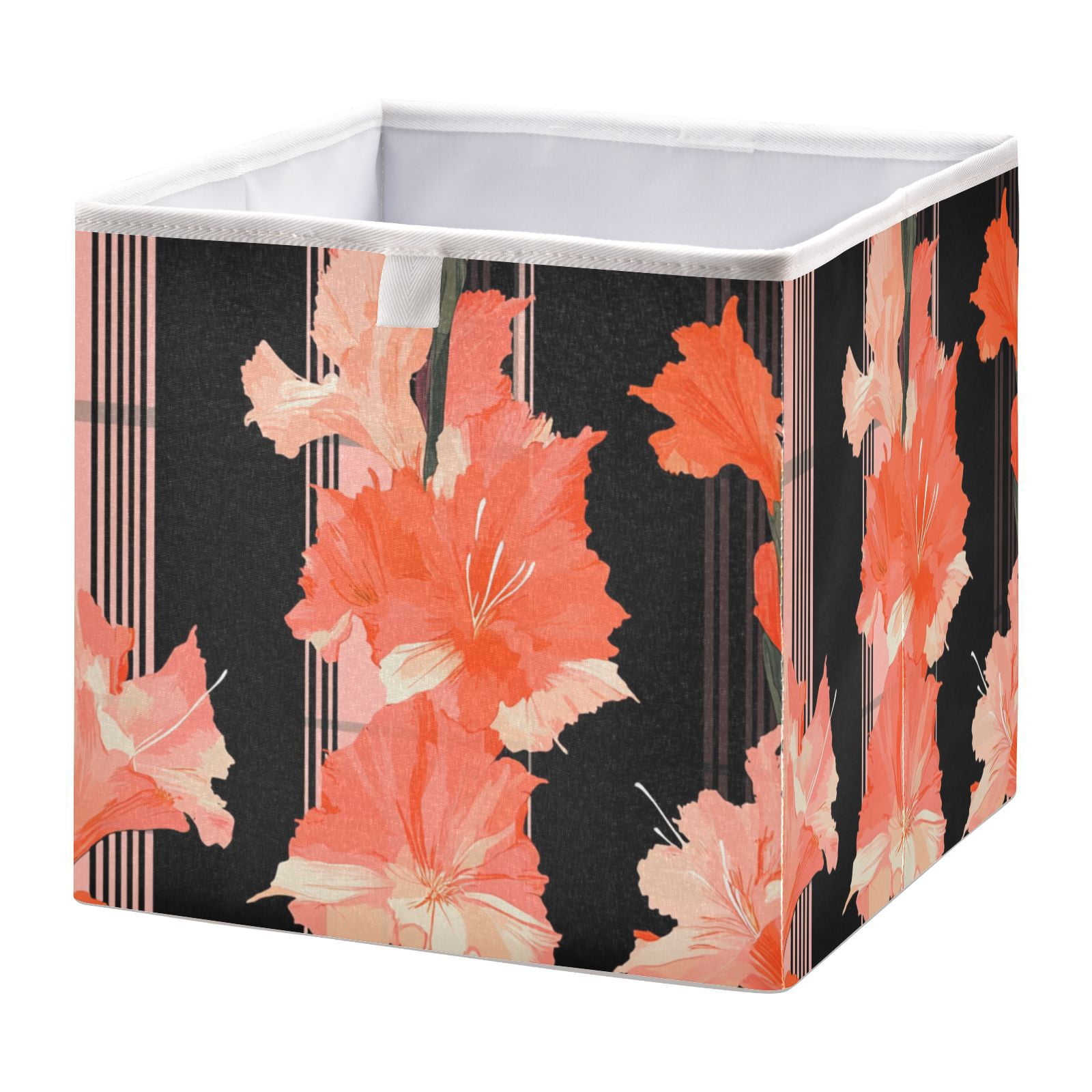 CLXMCS Gladiolus Blossom Tartan 1538 Storage Box, Fabric Cube Storage ...