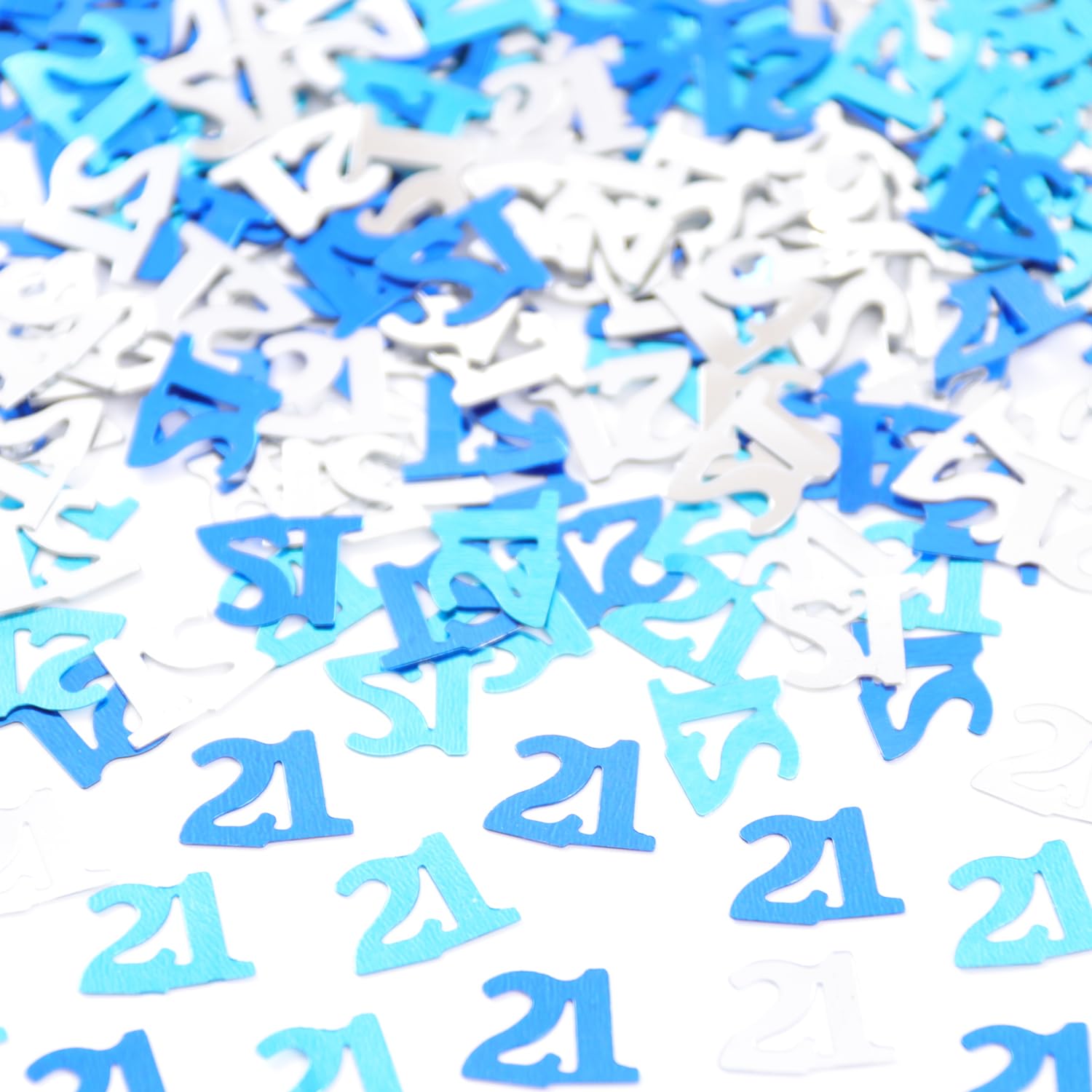 CLYGER 21st Happy Birthday STF9 Anniversary Party Confetti, Blue and ...
