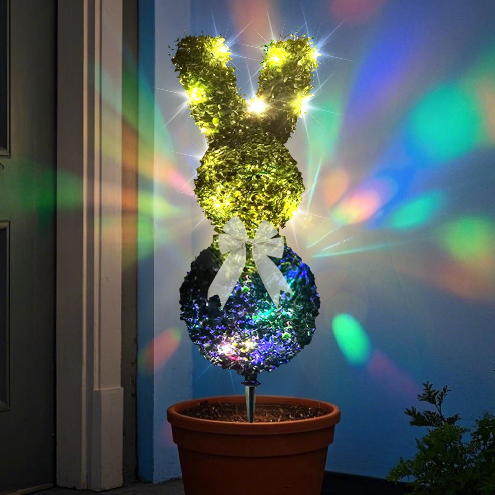 CLZOUD 3ft High Rabbit-Shape Artificial Topiary Tree Weatherproof ...