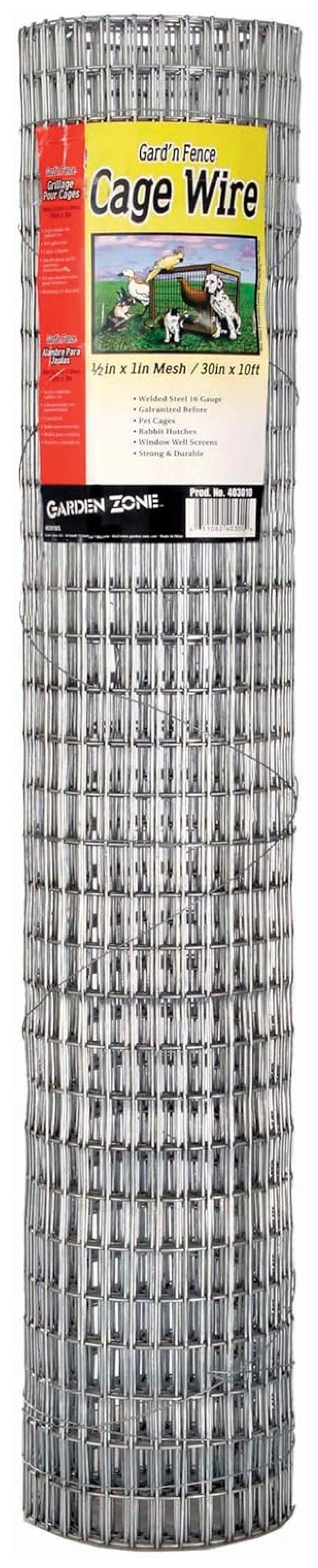 CLkPde 403010 1/2" x 1" Mesh 16-Gauge Galvanized Wire Fence, 30" x 10 ...
