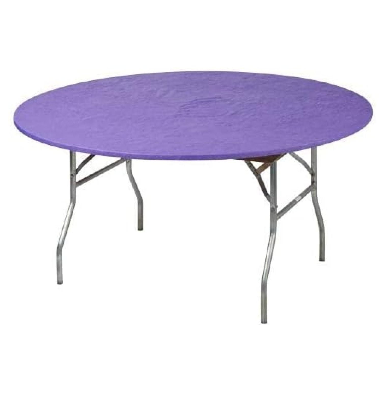 CLkPde 60" Round Fitted Plastic Table Covers, Bundle of 5 (Purple ...