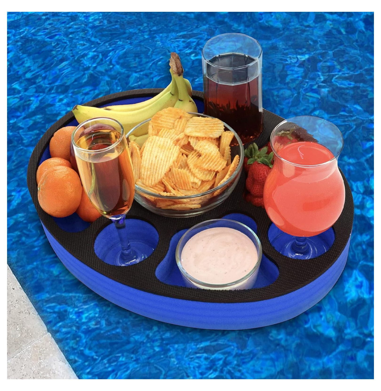 CLkPde Floating Spa Hot Tub Bar Drink and Food Table Red and Black ...