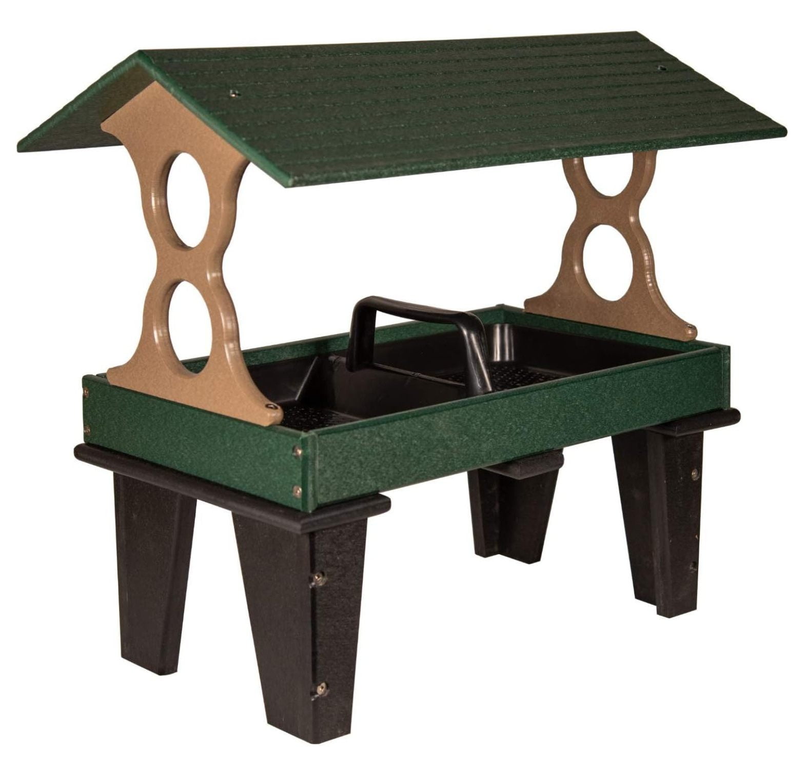 CLkPde Large Ground Fly Thru Feeders - Holds 8 Cups of Seed - Removable ...