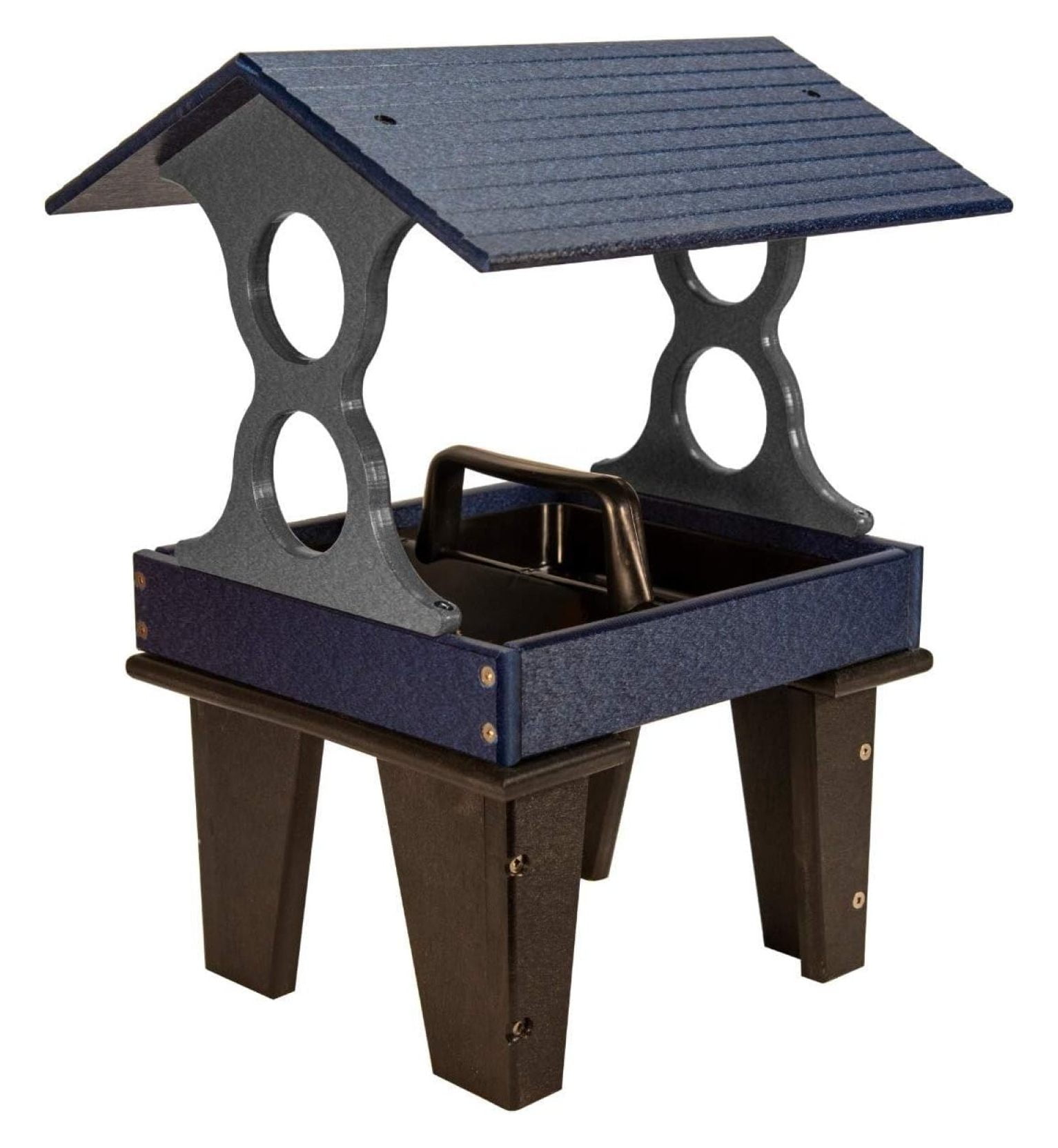 CLkPde Medium Ground Fly Thru Feeder - Holds 4 Cups of Seed - Removable ...