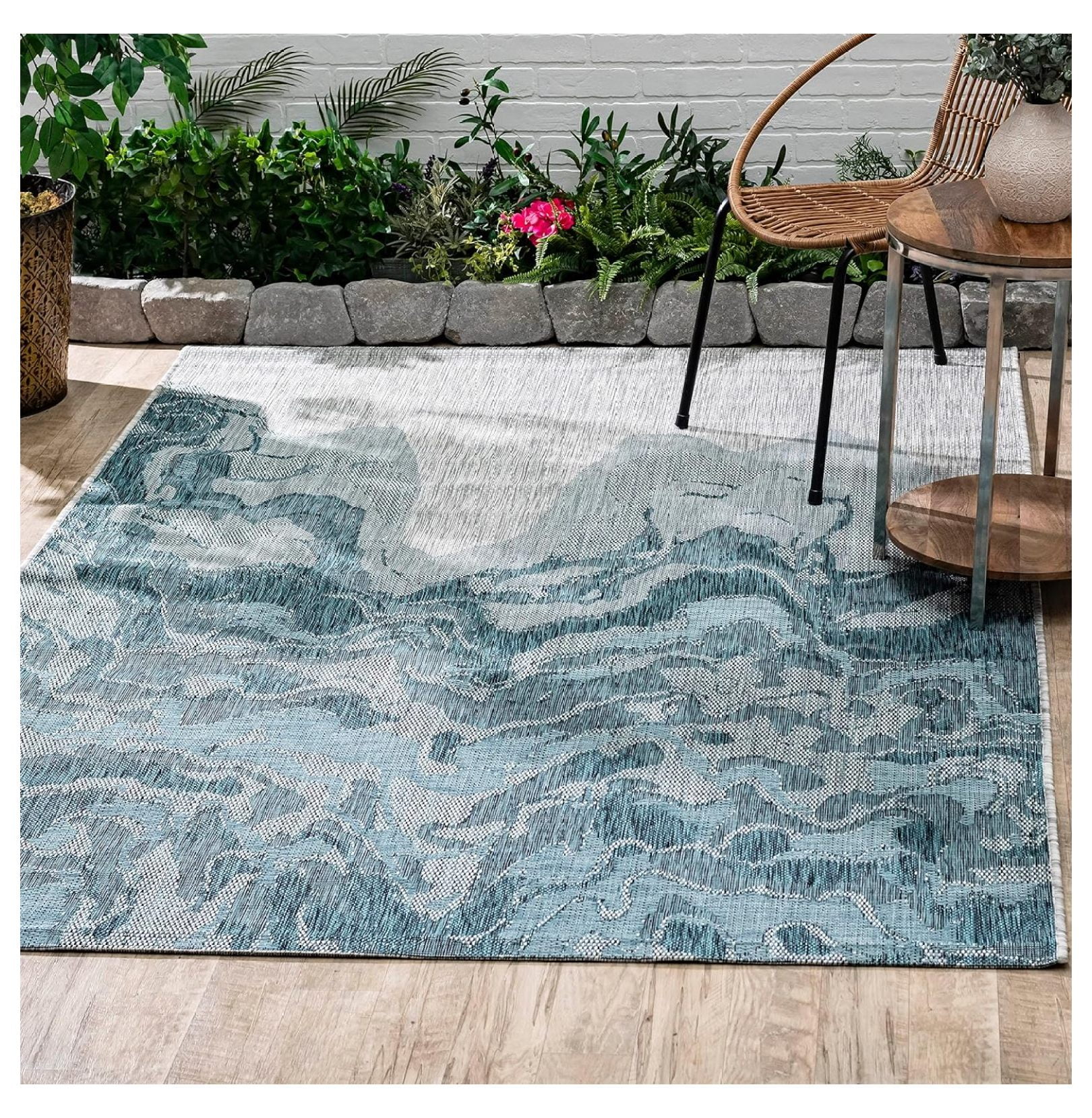 CLkPde Outdoor Rug - Waterproof Easy to Clean Stain Resistant - Patio ...