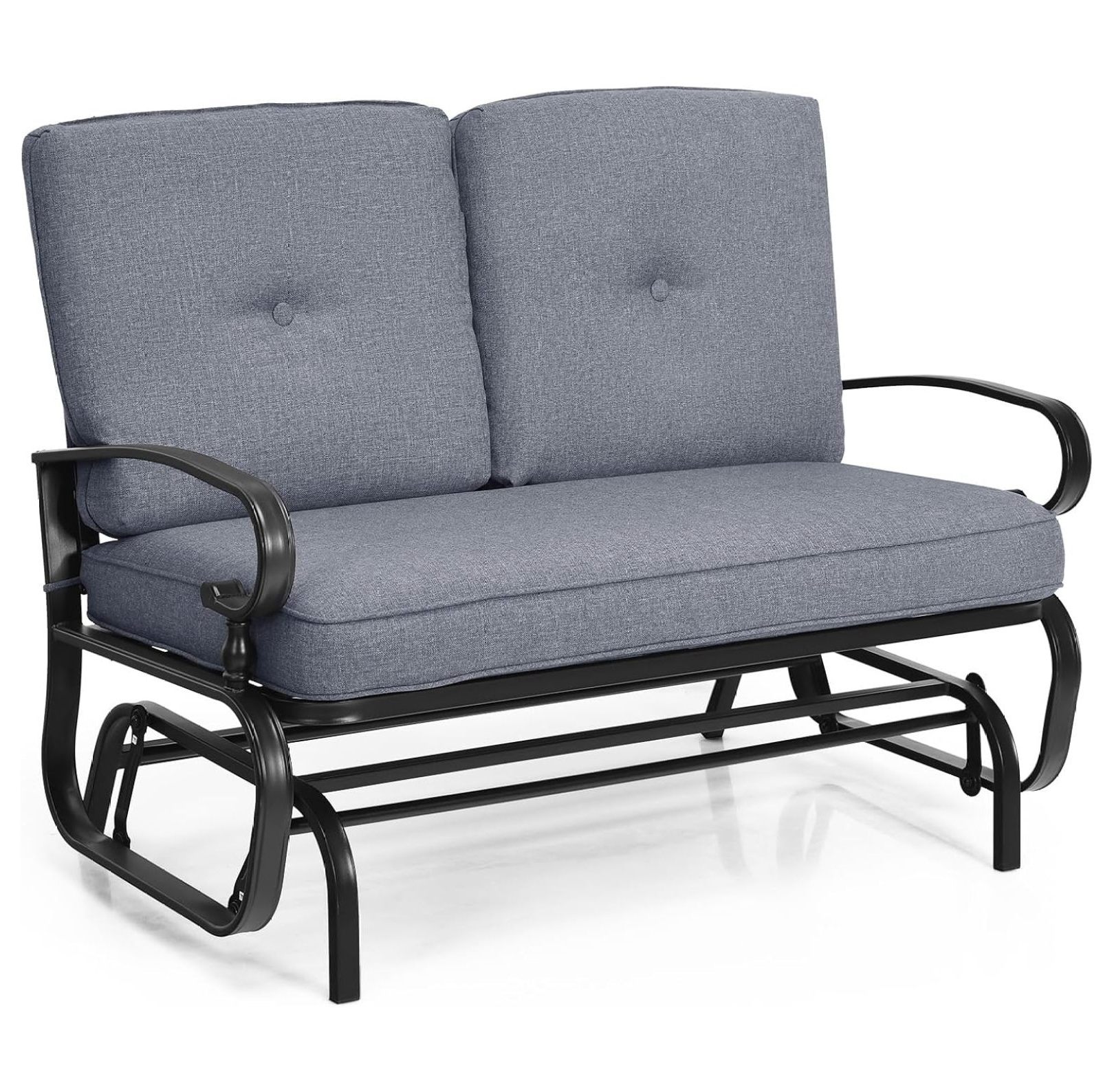 CLkPde Outdoor Swing Glider Bench Patio Loveseat Glider with ...