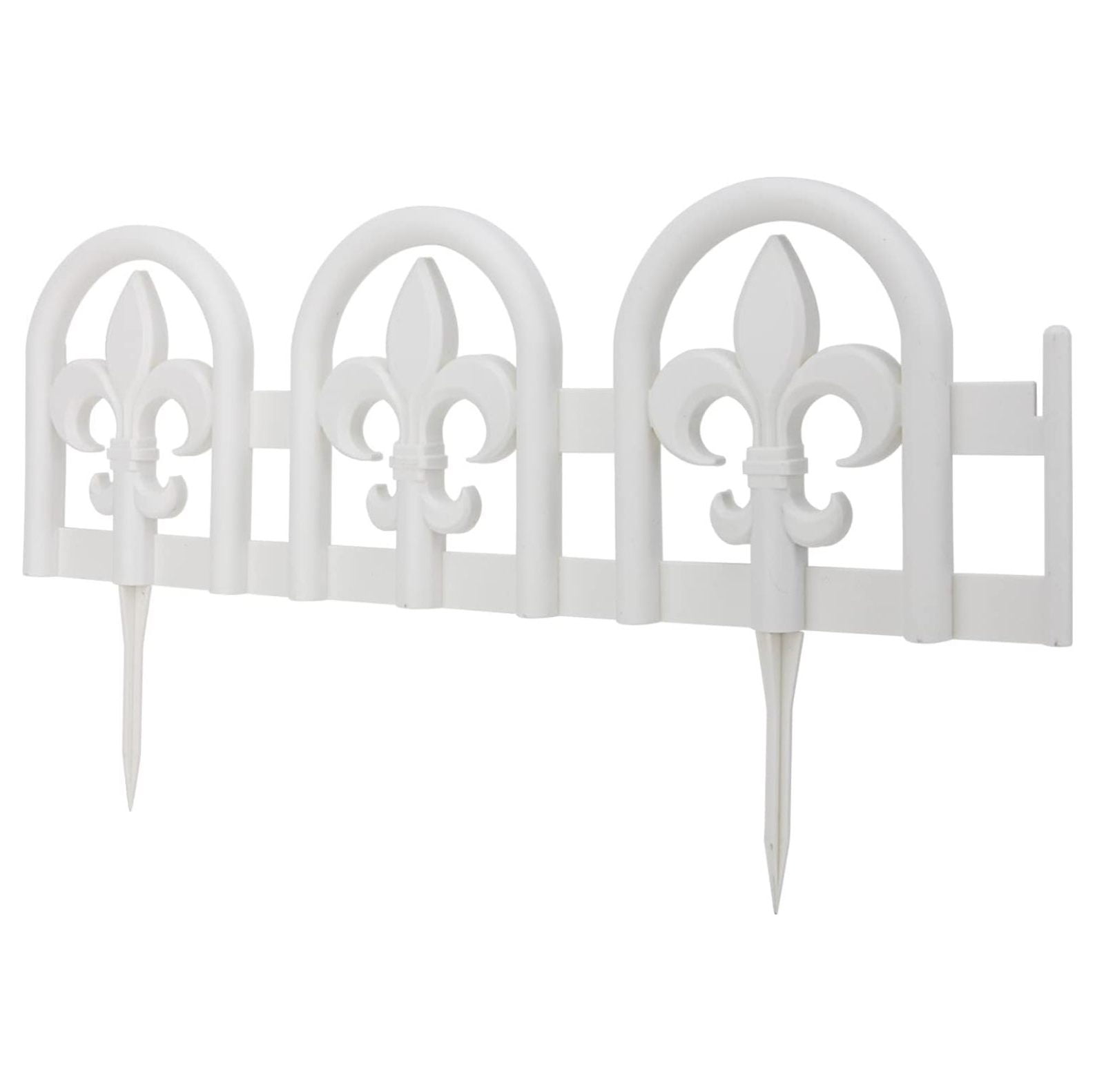 CLkPde White Garden Border Edging: Wrought Iron Design - 27pcs White ...