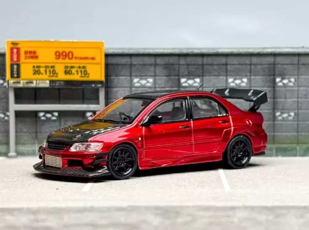 CM 1:64 Red Carbon Lancer Evo 9 IX Voltex Sports Model Diecast Metal ...