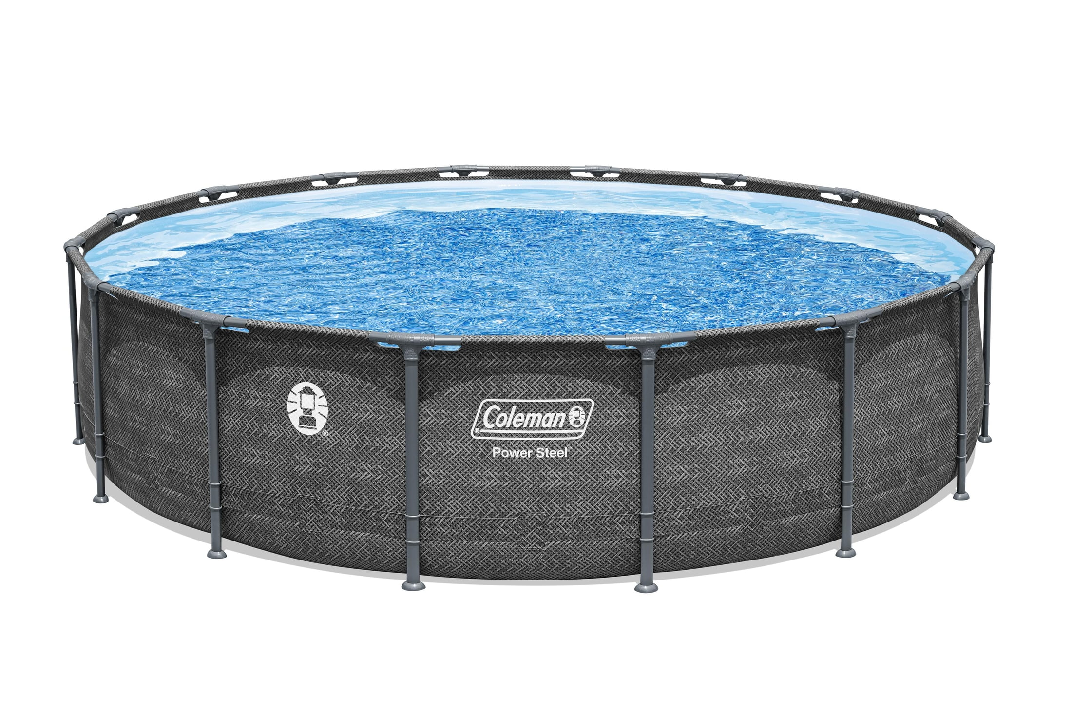 Coleman Power Steel 16 ft. x 42 in. Round Metal Frame Above Ground Pool ...