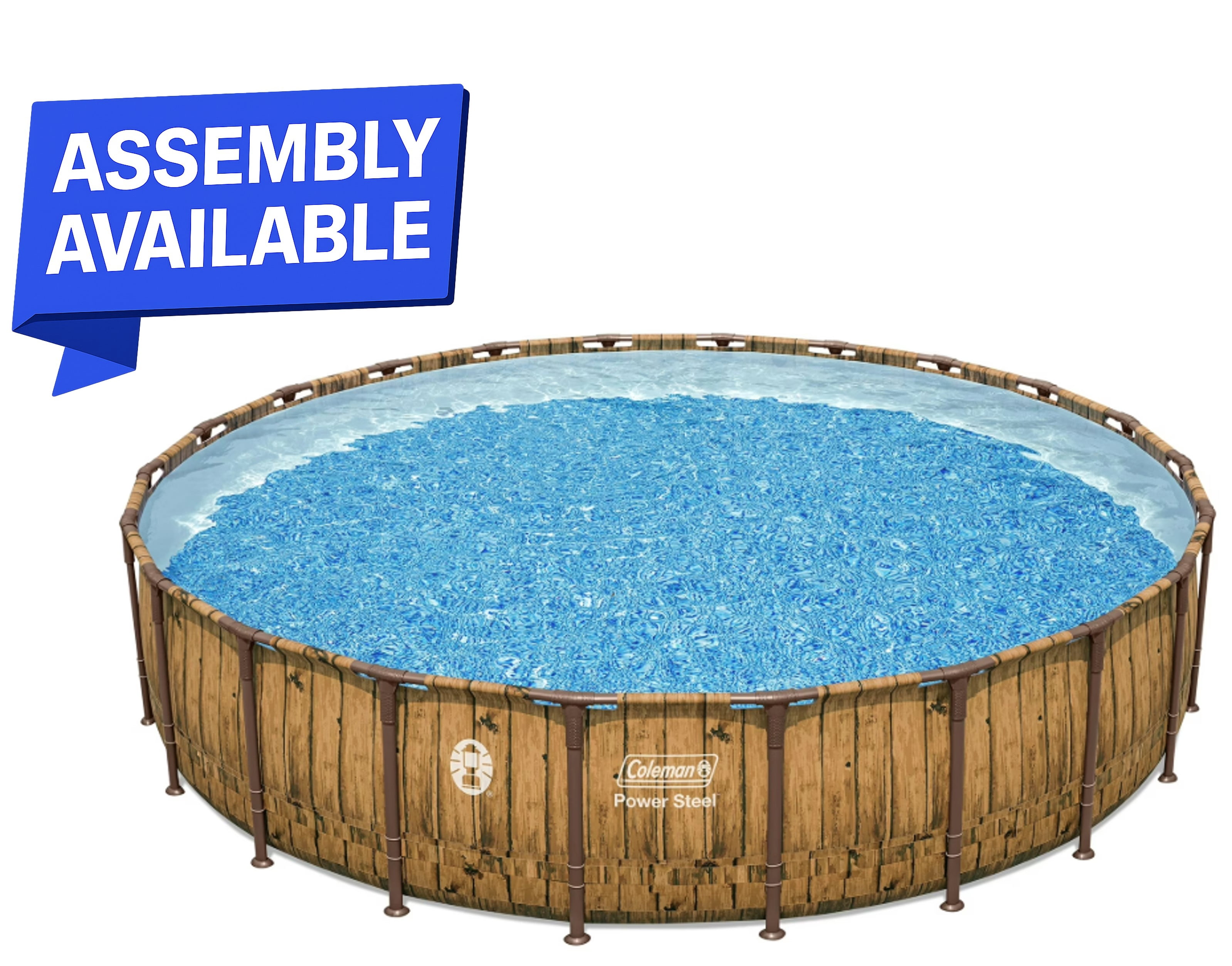 Coleman Power Steel 22 ft. x 52 in. Round Metal Frame Above Ground Pool ...