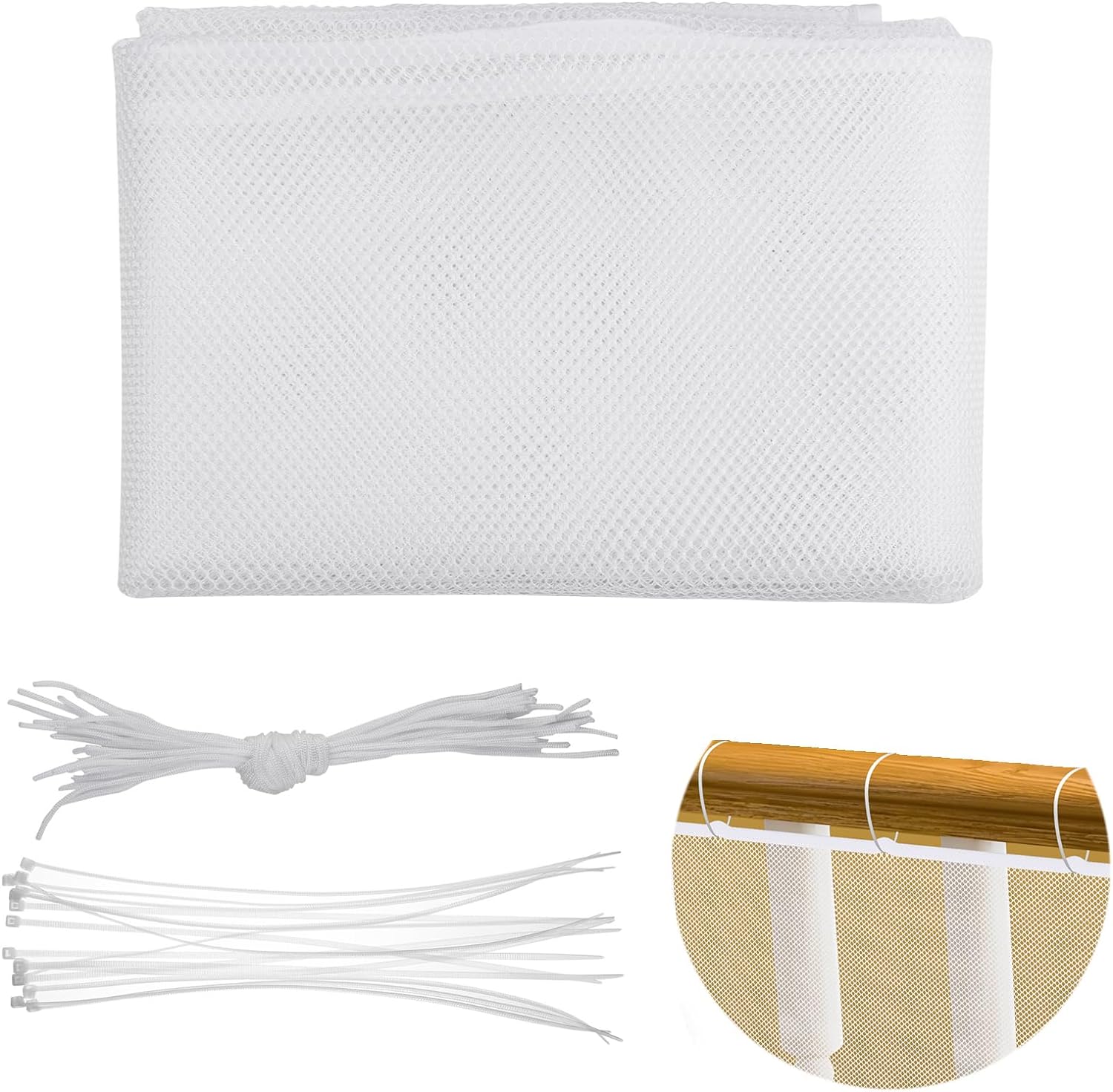 CM Child Safety Net 3m Stair Banister, with Plastic Cable Ties Ropes ...