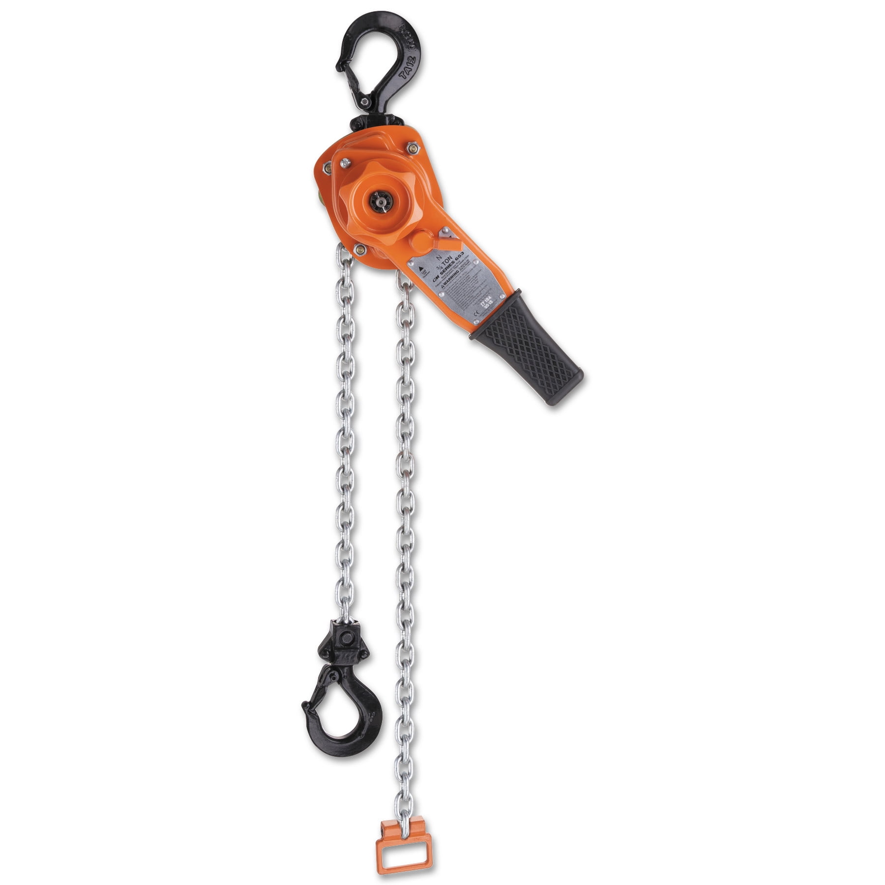 CM Columbus McKinnon Series 653 Lever Chain Hoist, 3/4 Tons Cap., 10 ft ...
