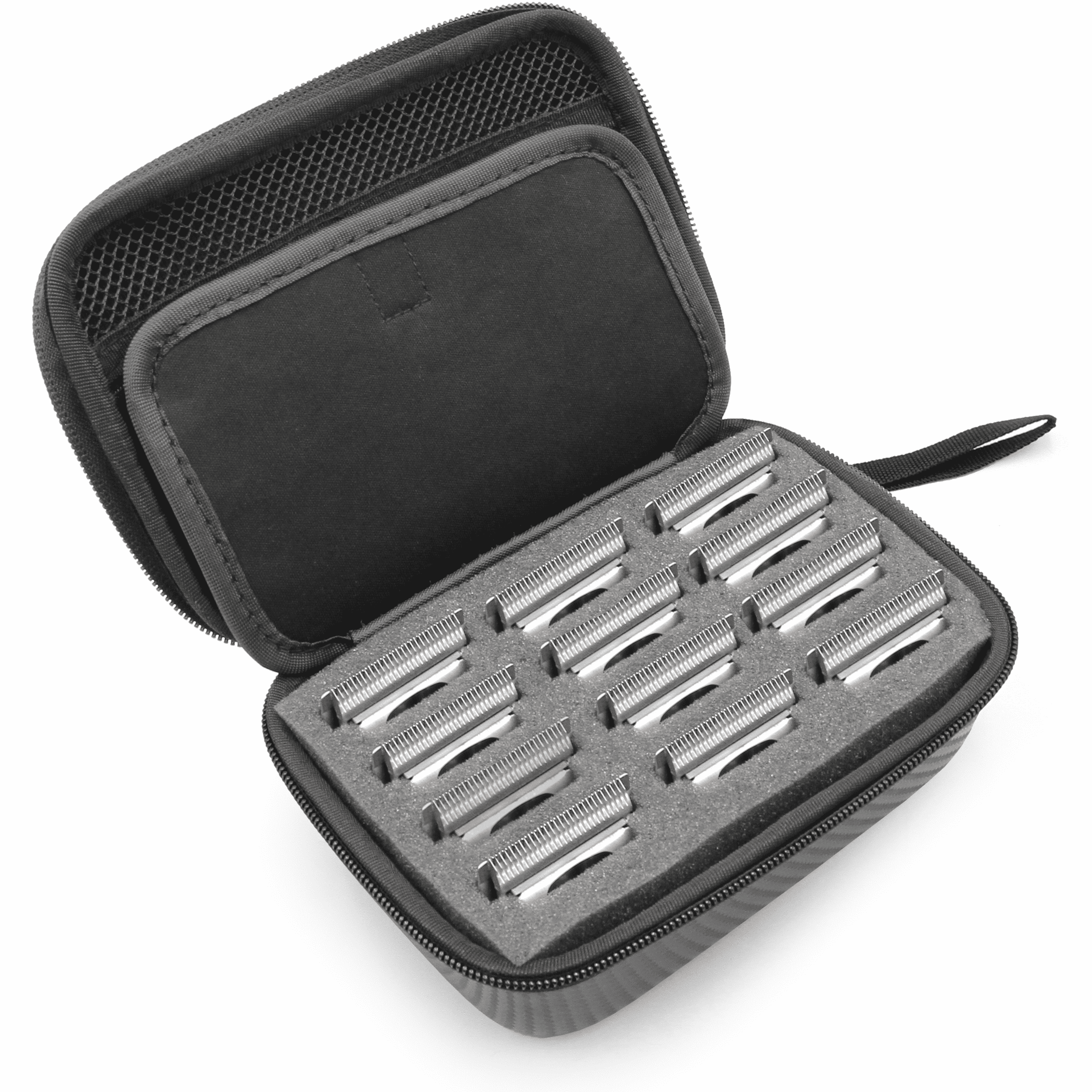 CASEMATIX 12-Slot Hair Clipper Blade Holder Case for Barbers & Stylists ...