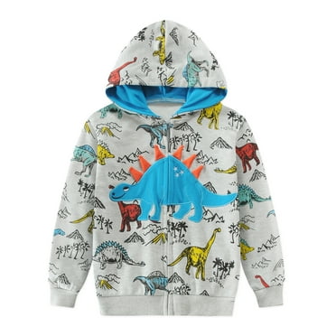 Toddler Boys Dinosuar Zip-Up Hoodie Winter Fall Long Sleeve Top 2-7 Years - Walmart.com