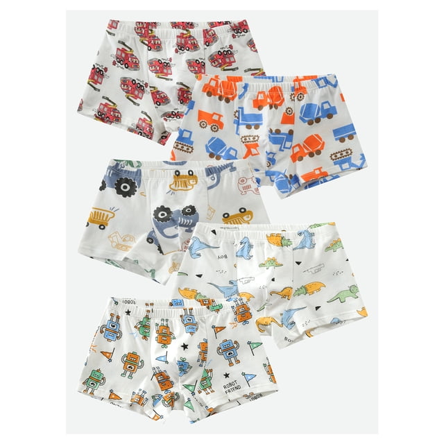 POPTEM Little Boys Dinosaur Boxer Briefs Truck Underwear Root Training ...
