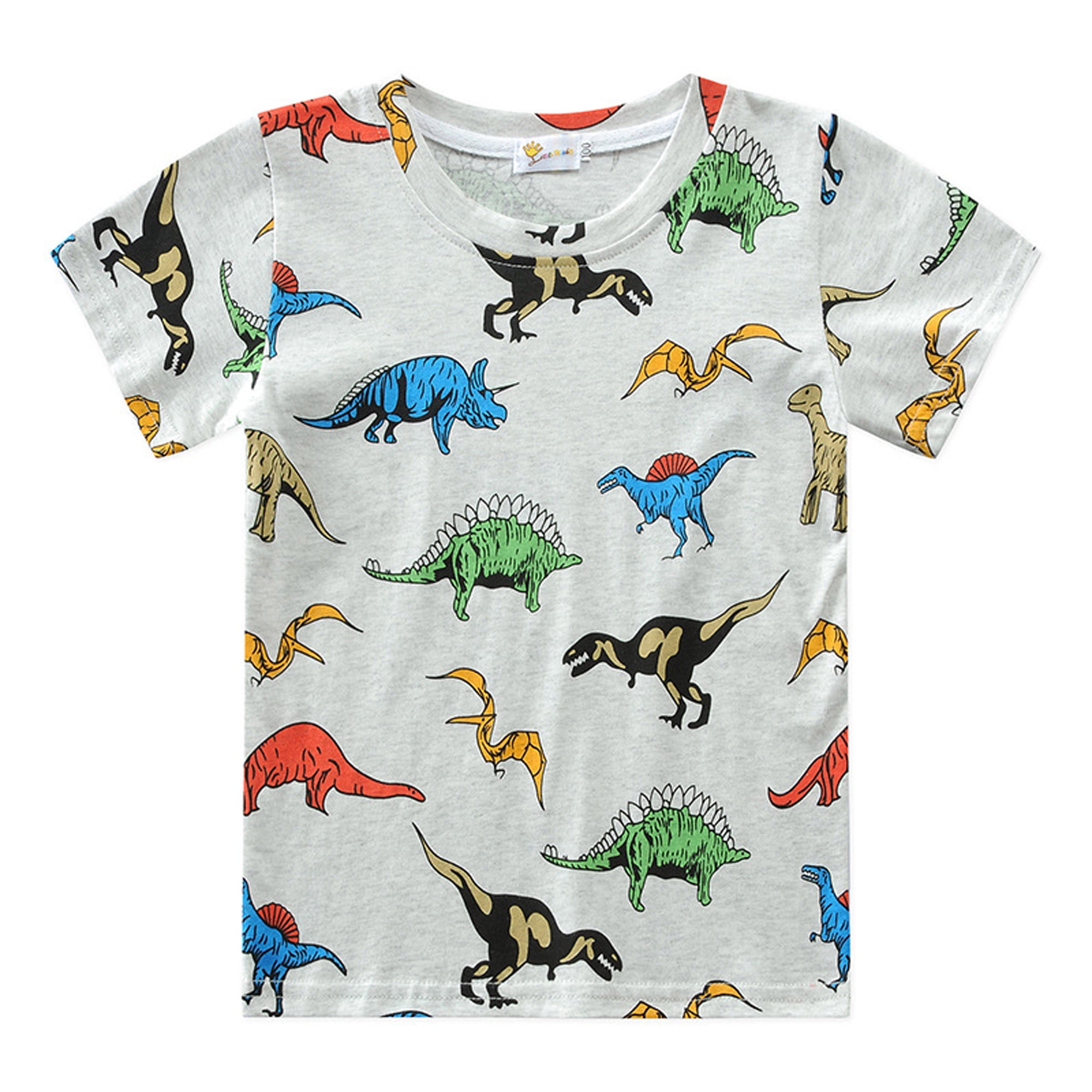 POPTEM Toddler Boy Dinosaur T Shirts Kids 100% Cotton Short Sleeves Summer Tops 2T - Walmart.com