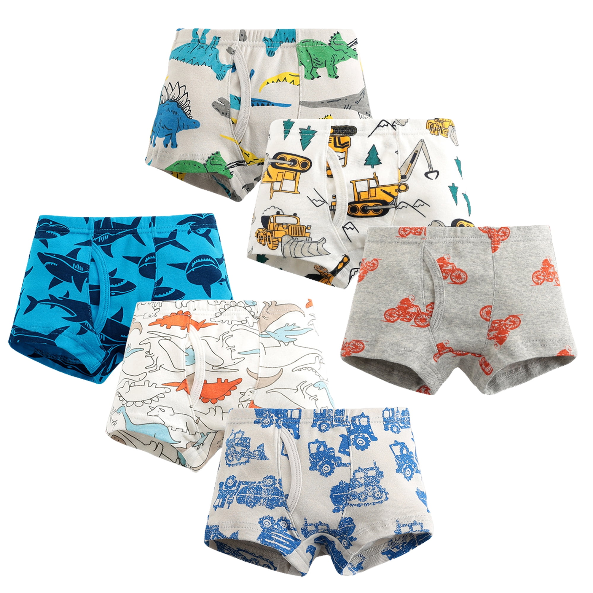 CM-Kid Toddler Boy's Dinosaur Cotton Boxer Briefs, Comfort Waist ...