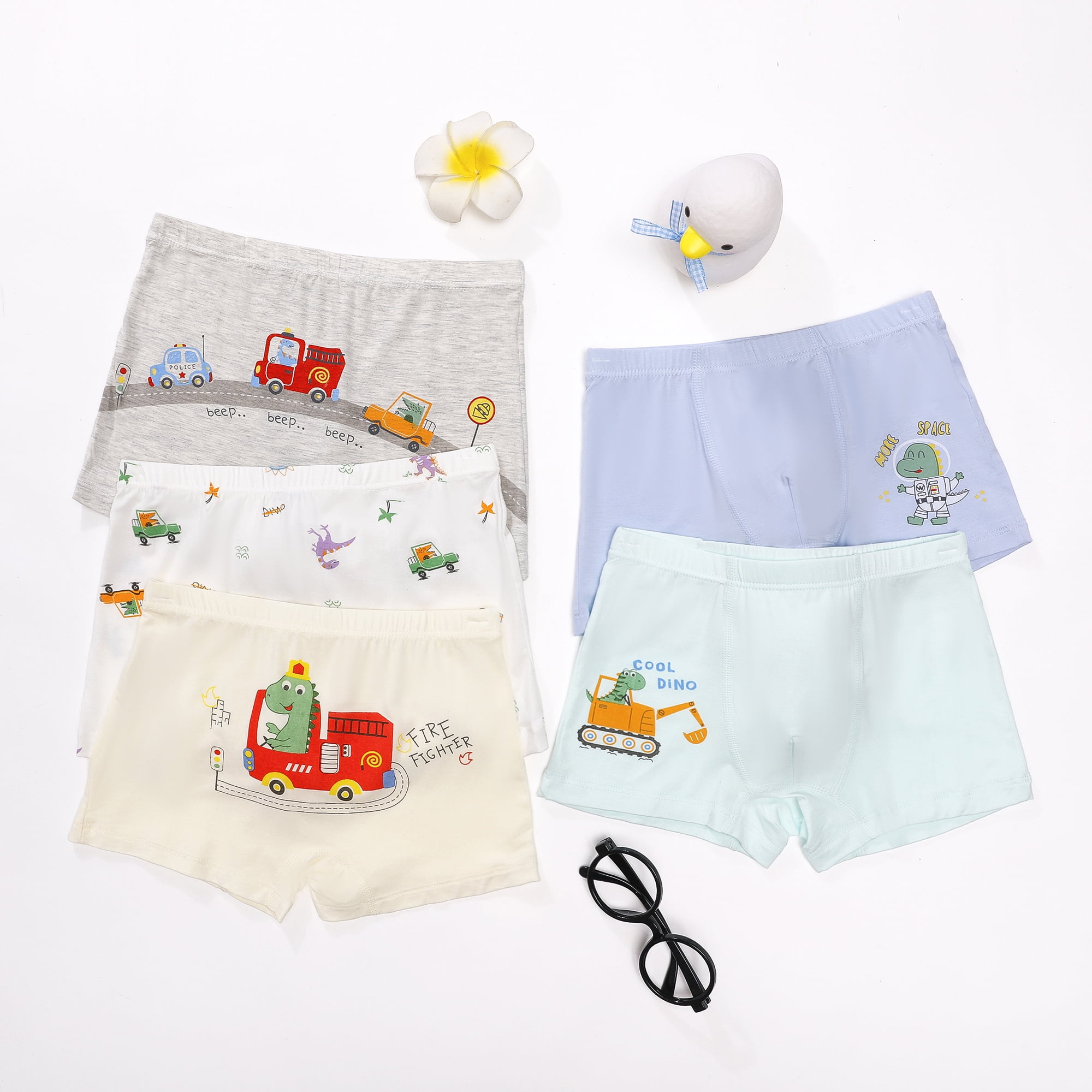 POPTEM Toddler Boys Underwear Soft Cotton Boxer Briefs Dinosaur ...