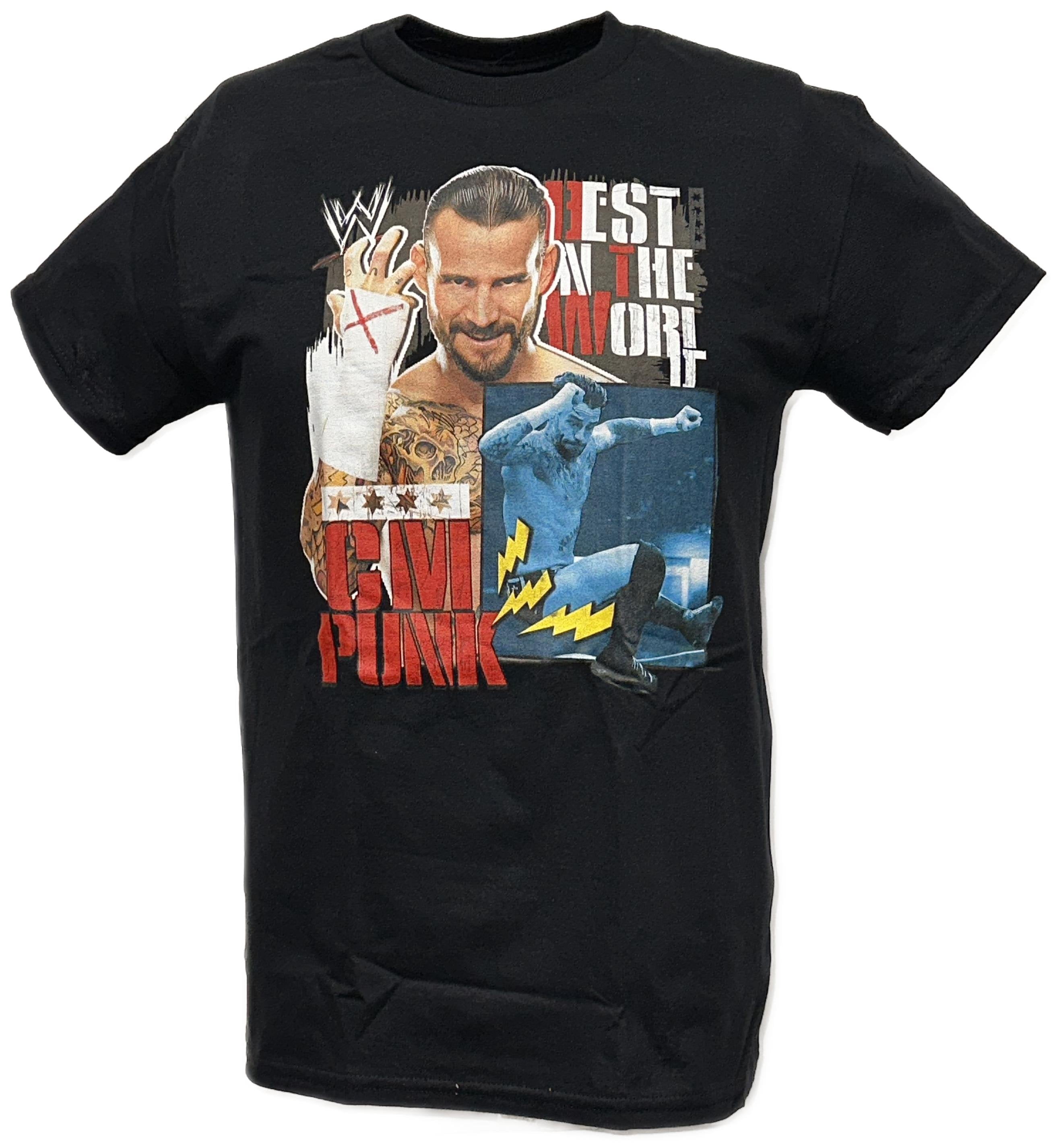 CM Punk Best In The World Flying Elbow Mens Black T-shirt - Walmart.com