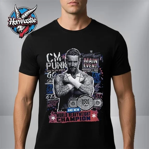 CM Punk Heavyweight Champion Saturday Night's Main Winner Unisex T ...