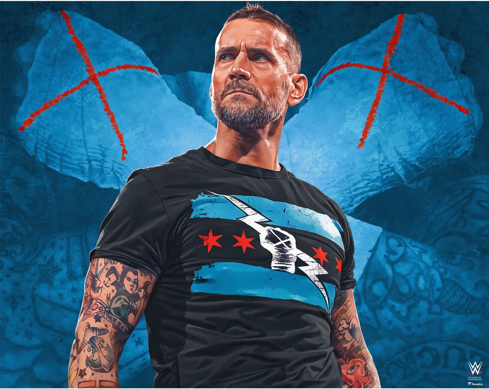 CM Punk WWE Unsigned 16" x 20" Photo Print - Art by Brian Konnick ...