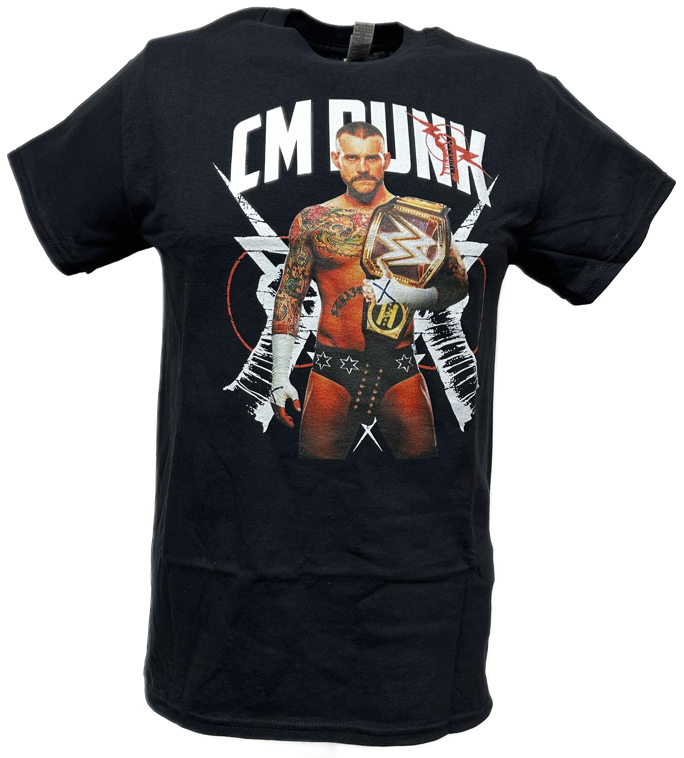 CM Punk White Lightning Mens Black T-shirt - Walmart.com