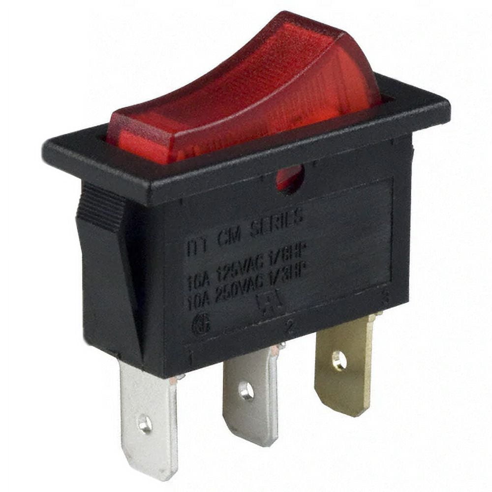 CM102J3RS205QA8 Rocker Switch SPST 16A 125V Panel Mount Snap-In ...