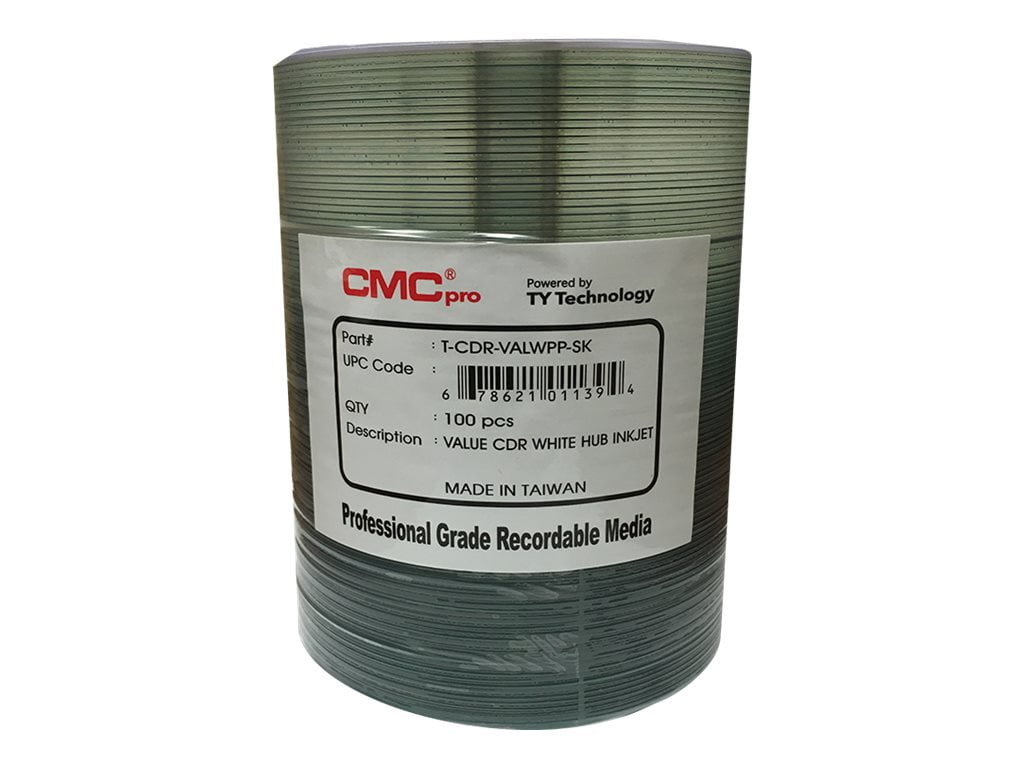 CMC Pro Value Inkjet - 100 x CD-R - 700 MB (80min) 48x - white - ink ...